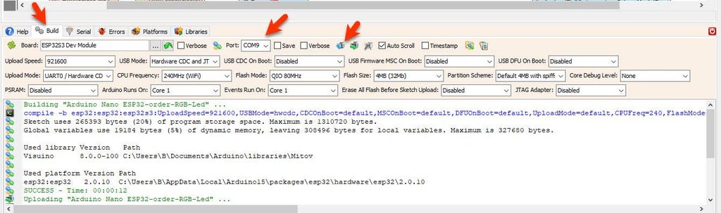 Arduino Nano Esp32 How To Blink An Led Using Visuino Visual Programming