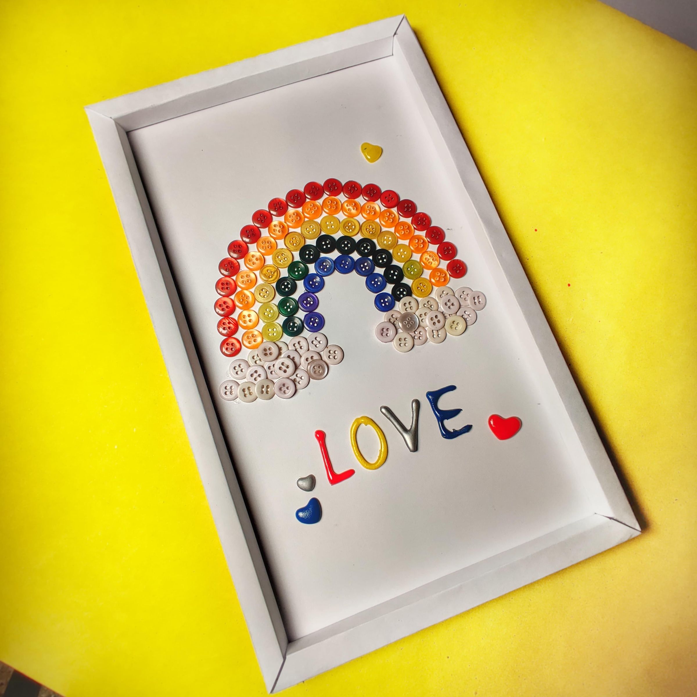 Rainbow Button Art: a Framed Expression of Love : 5 Steps (with ...
