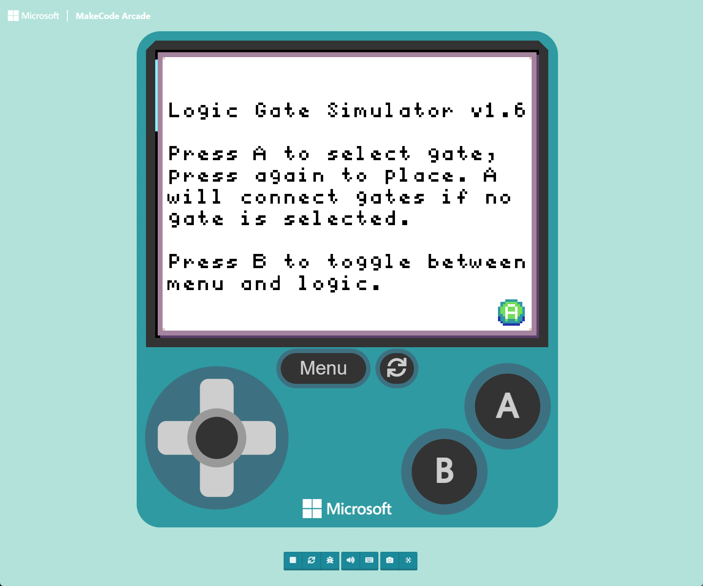 Logic Gate Simulator on Kitronik ARCADE for Micro:bit in MakeCode ...