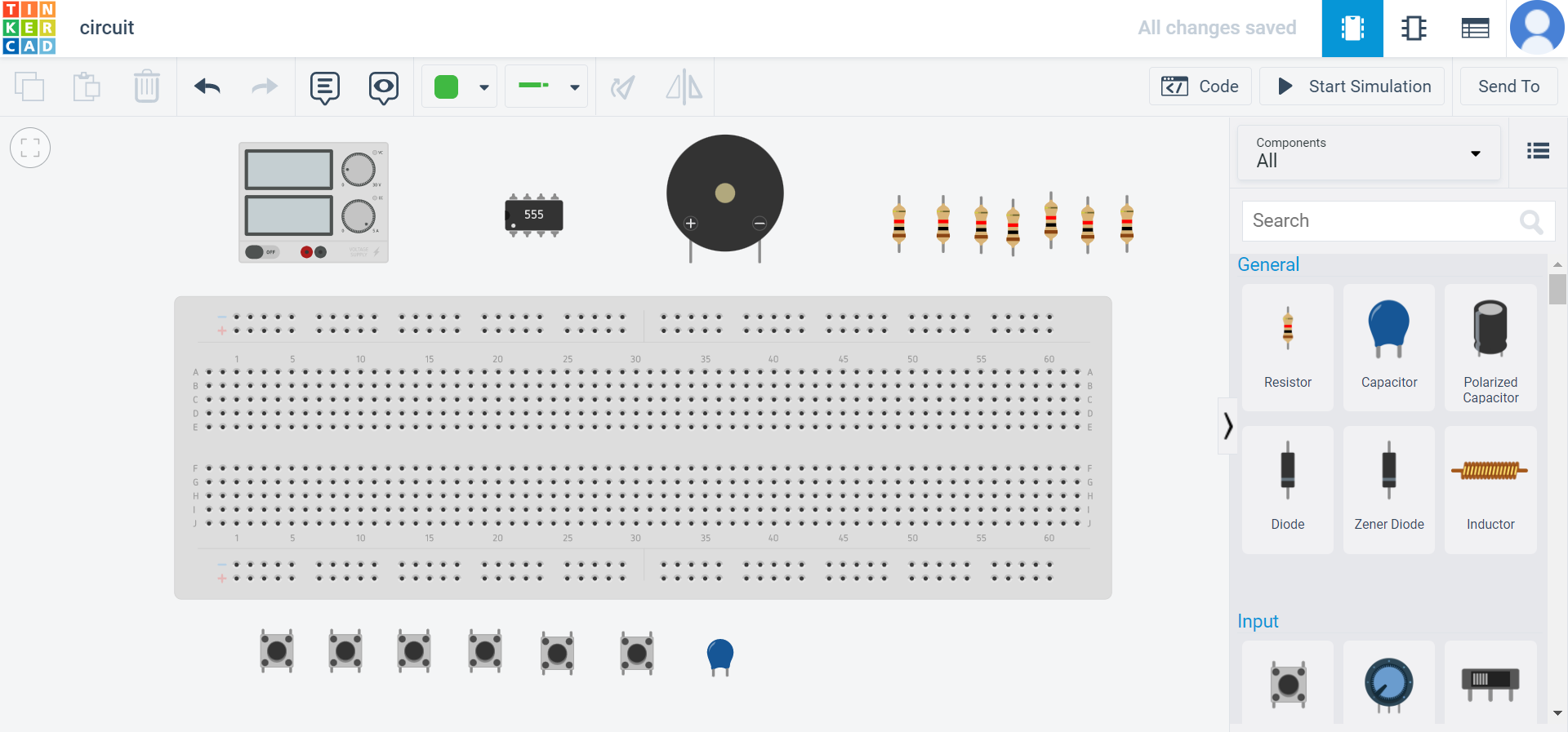 Building a Simple Electronic Piano Using Tinkercad Circuits : 10 Steps ...