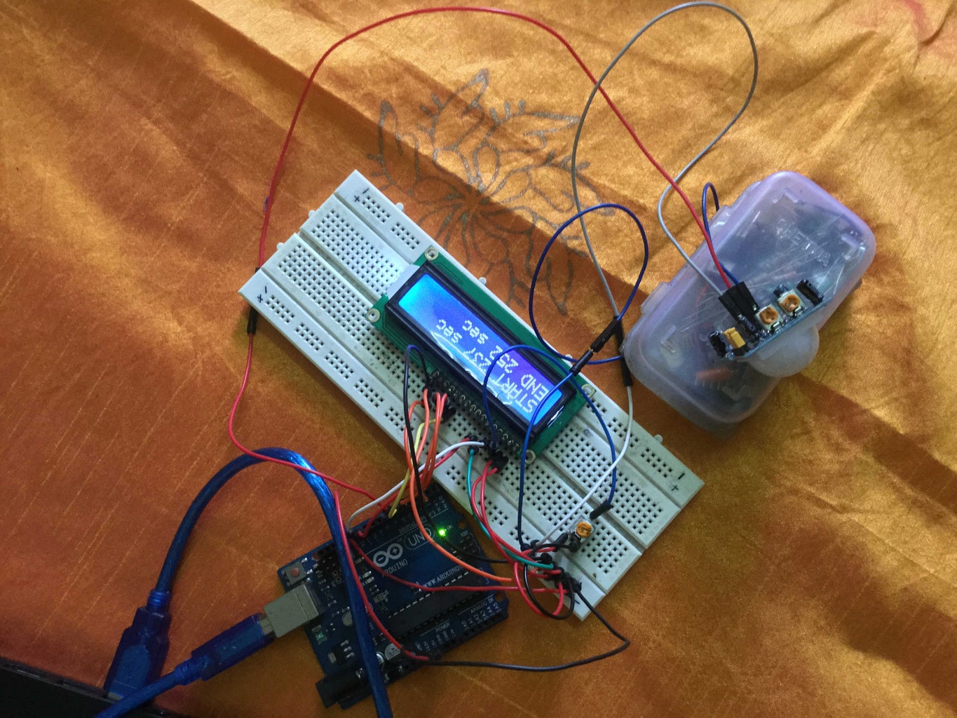 Arduino Pir Motion Detector With 16x2 Lcd 3 Steps Instructables