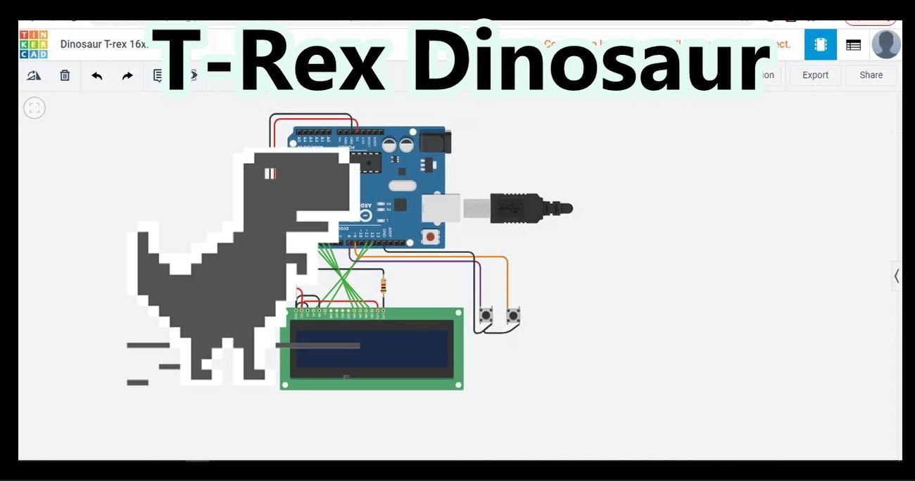 T-Rex Dinosaur Game on Arduino With Tinkercad : 3 Steps - Instructables