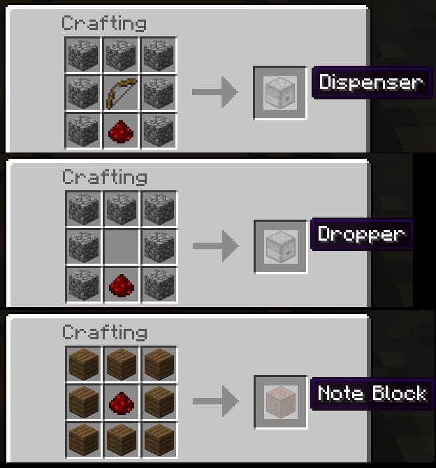 Minecraft Recipes List