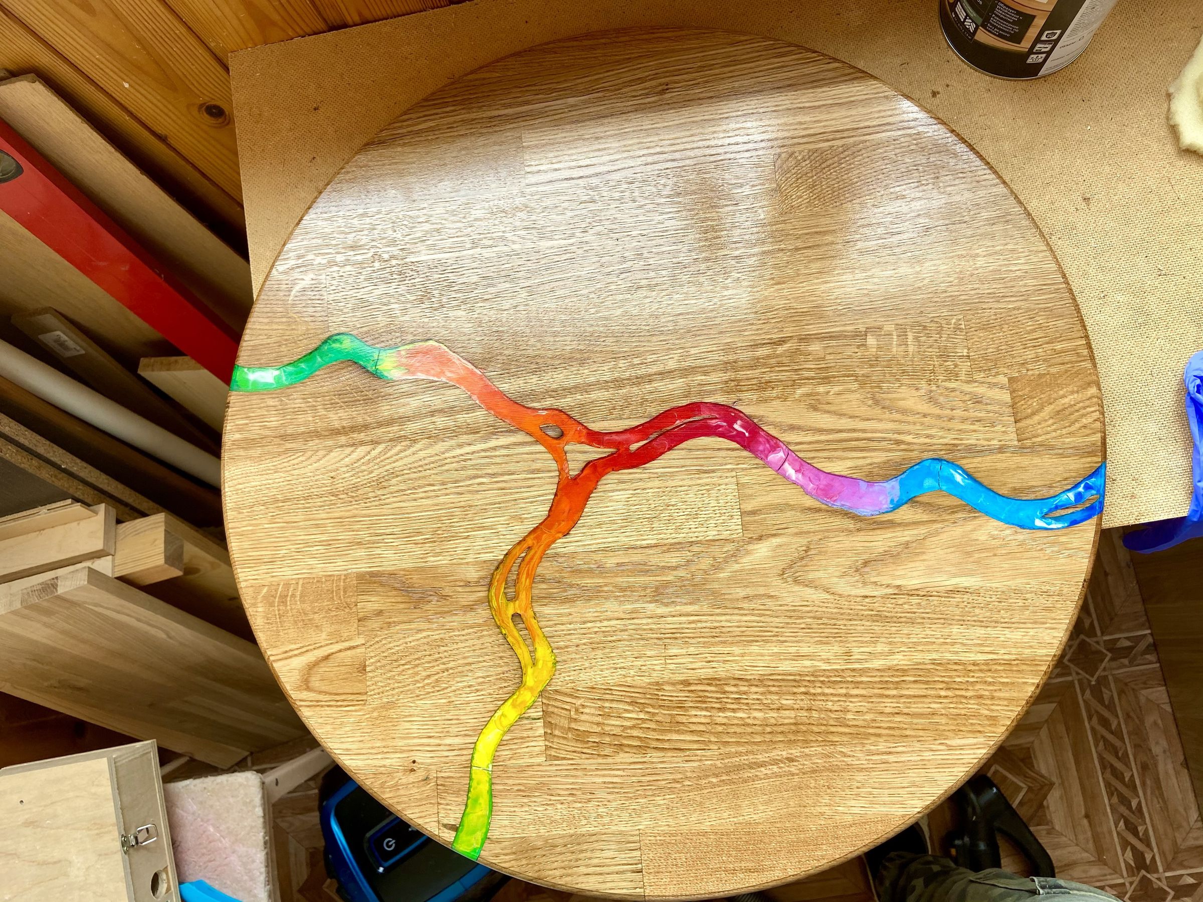 Rainbow River of Melted Crayons on Coffee Wooden Table : 18 Steps (with ...