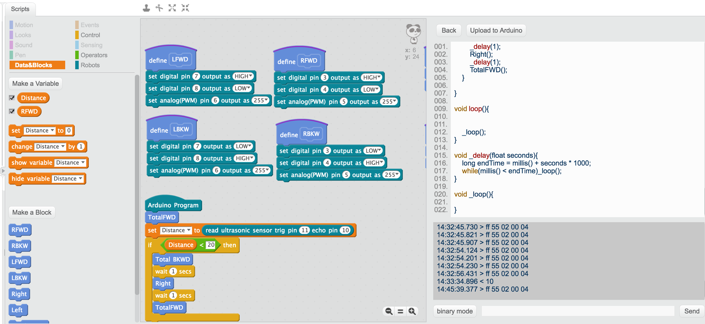 Getting Started With MBlock Browser Based Coding for HyperDuino : 3 ...