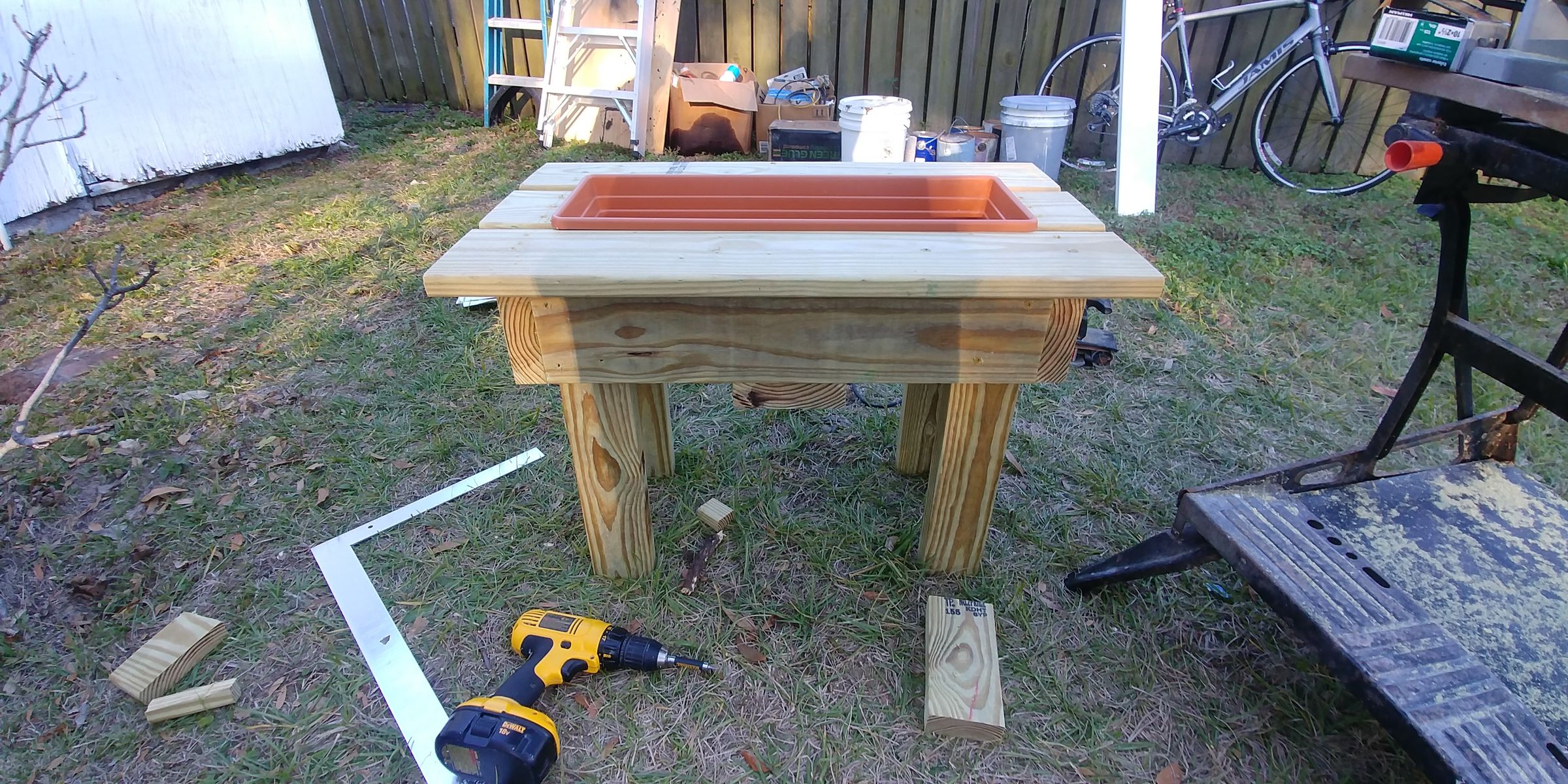 Outdoor End Table With Built in Cooler or Flower Planter (with Pictures ...