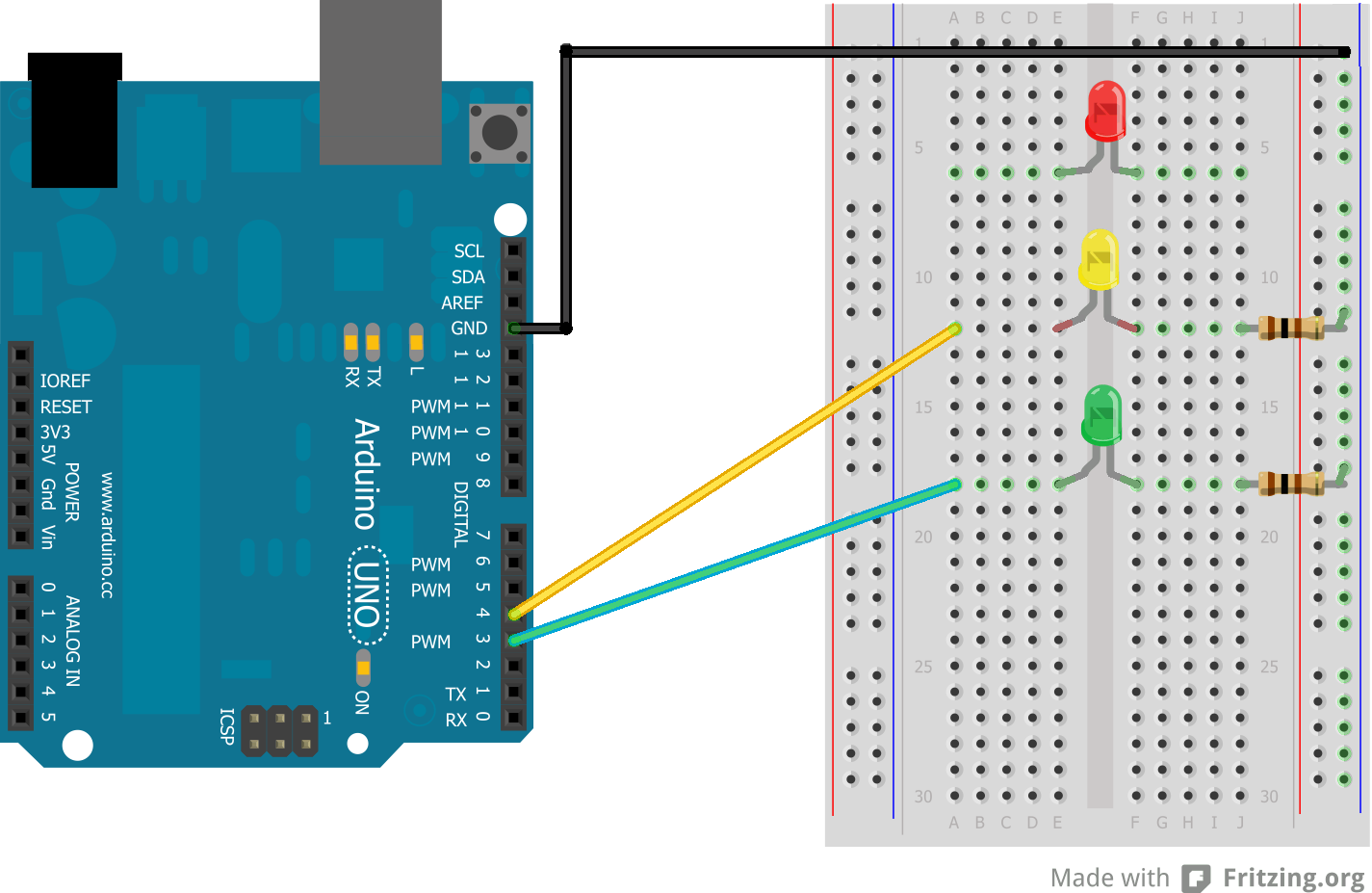 Arduino Street Traffic Light - Breadboard Edition : 13 Steps ...
