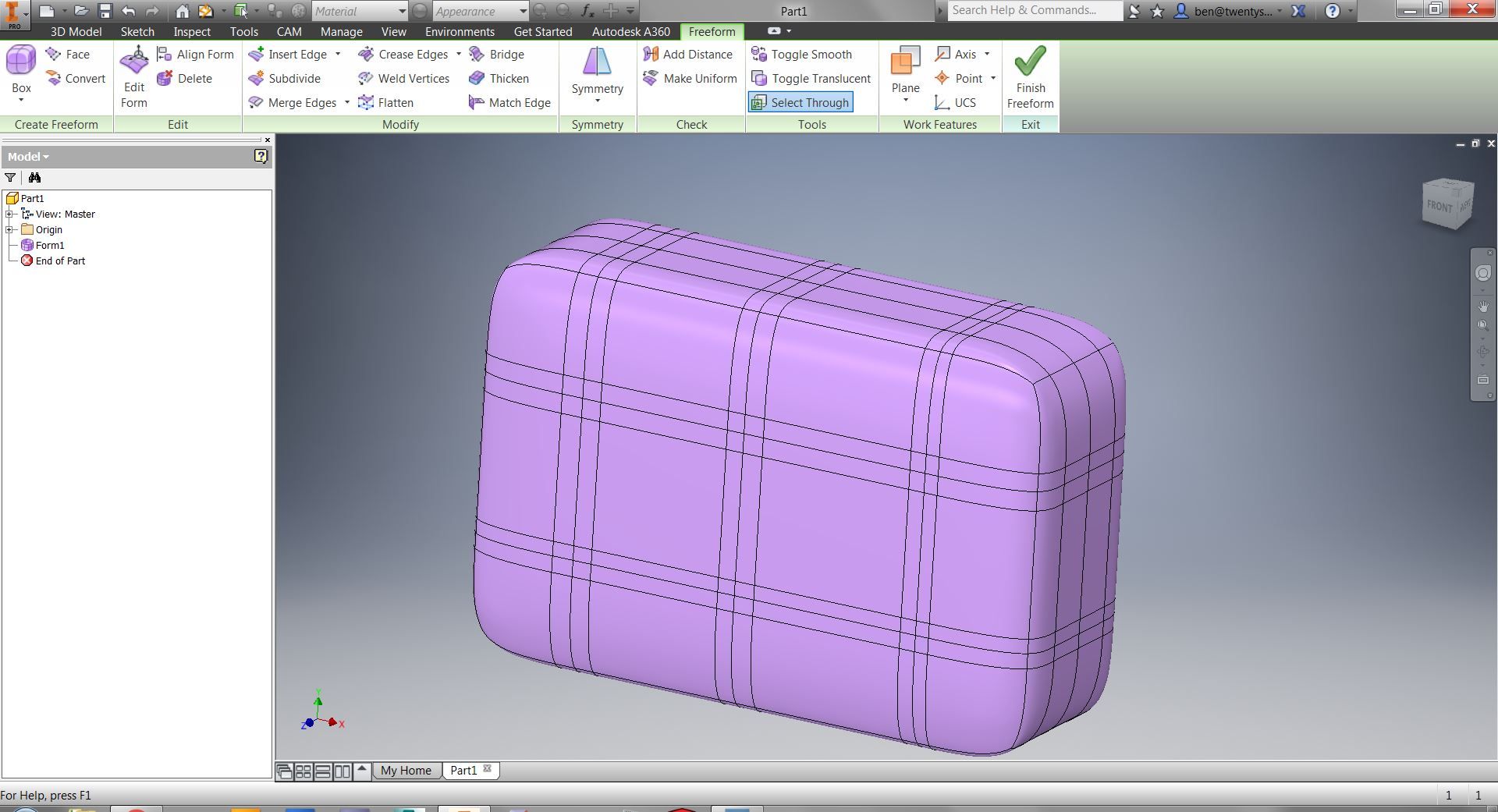 Millow: 3D Milling a T-spline Body With Inventor HSM and Haas CNC Mill ...