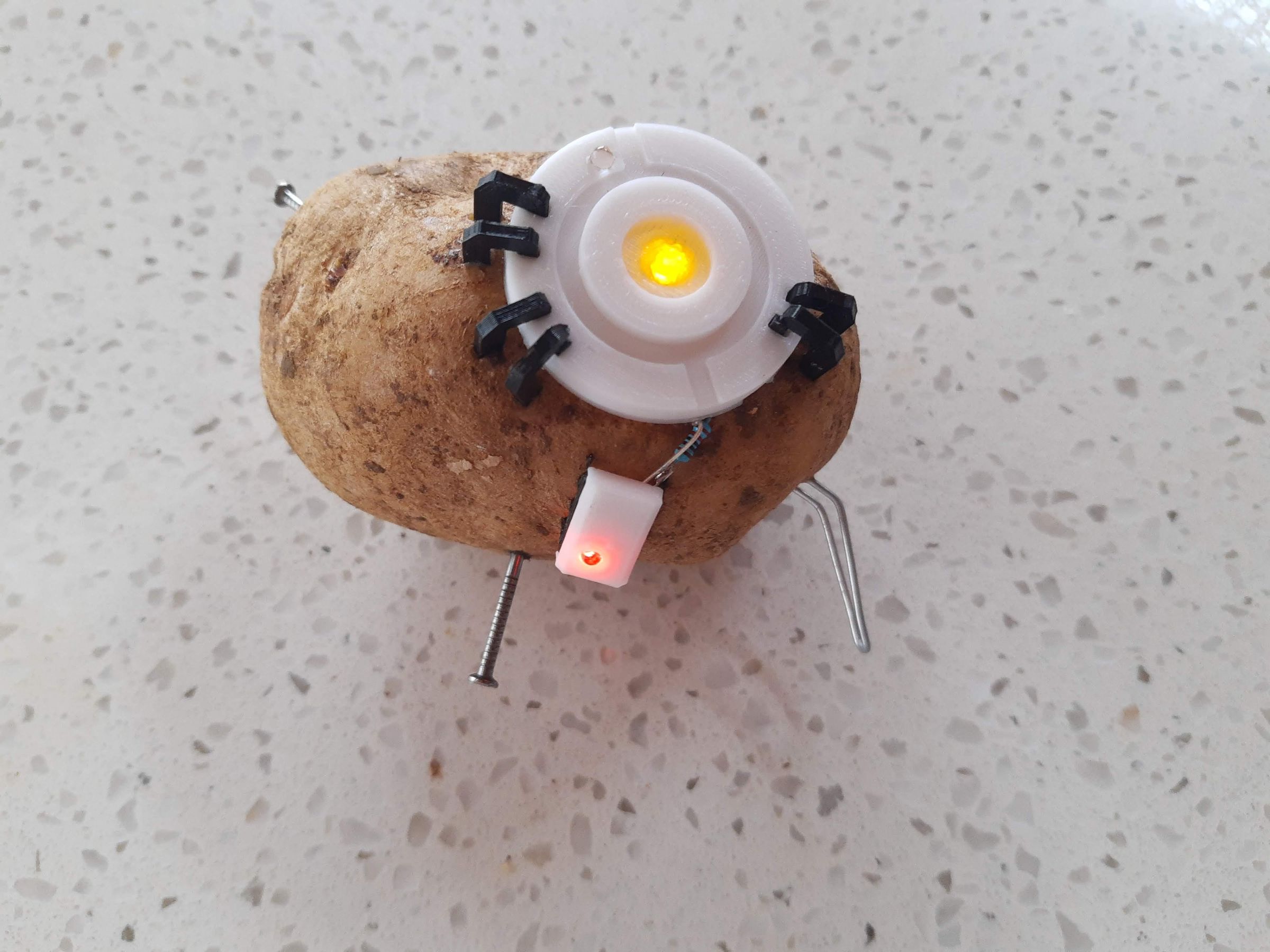GLaDOS Potato Replica (with Lights) : 5 Steps (with Pictures ...