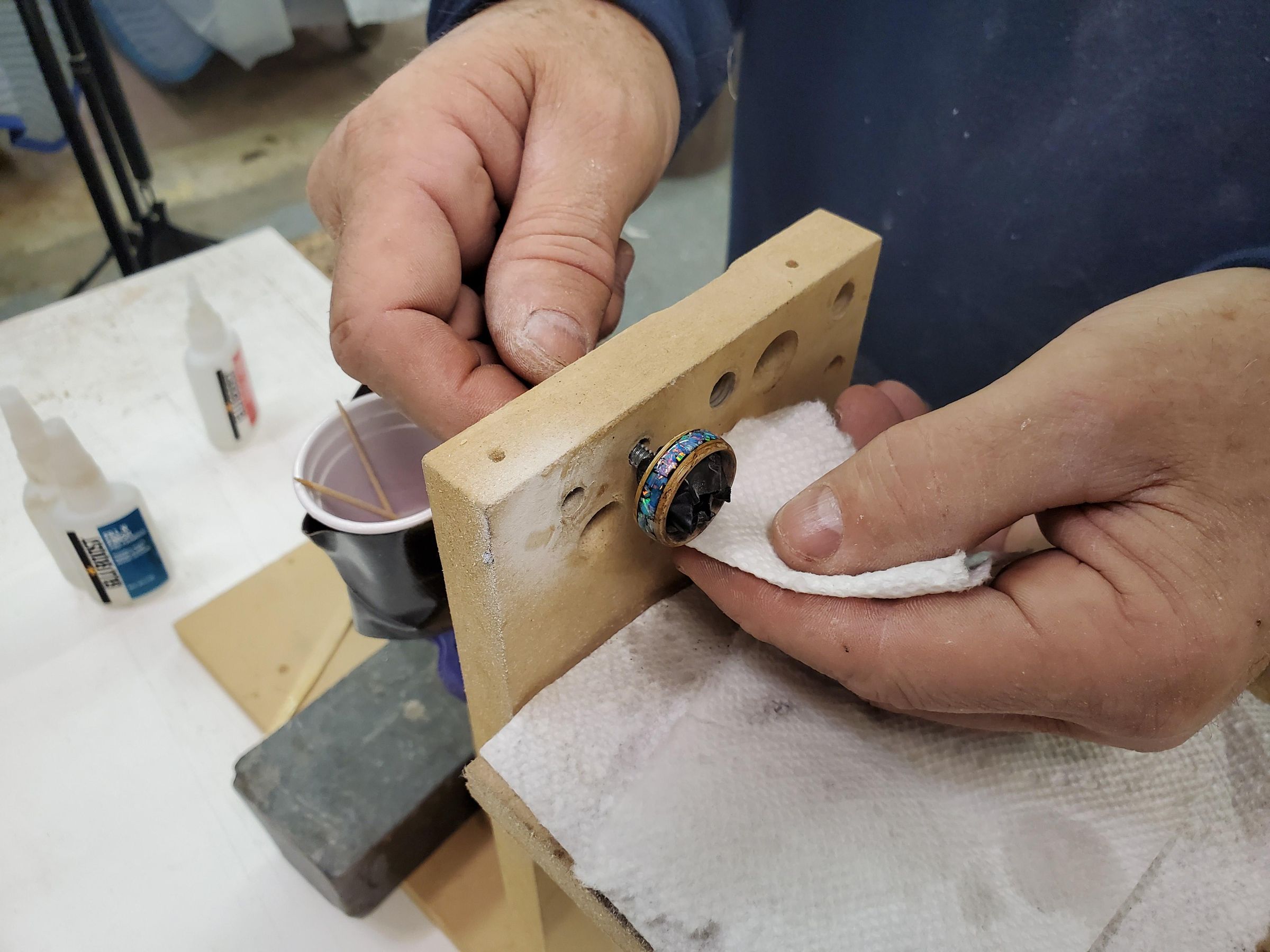 How to Inlay Opal in a Pre-Channeled Ring Using UV Resin : 25 Steps ...