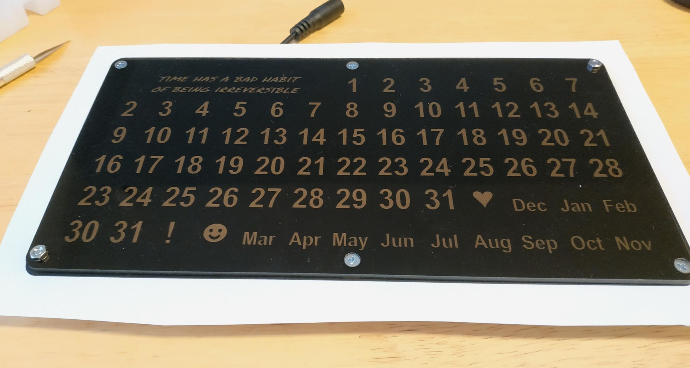 Backlit Automated Perpetual Calendar - a CNC Project : 9 Steps (with ...