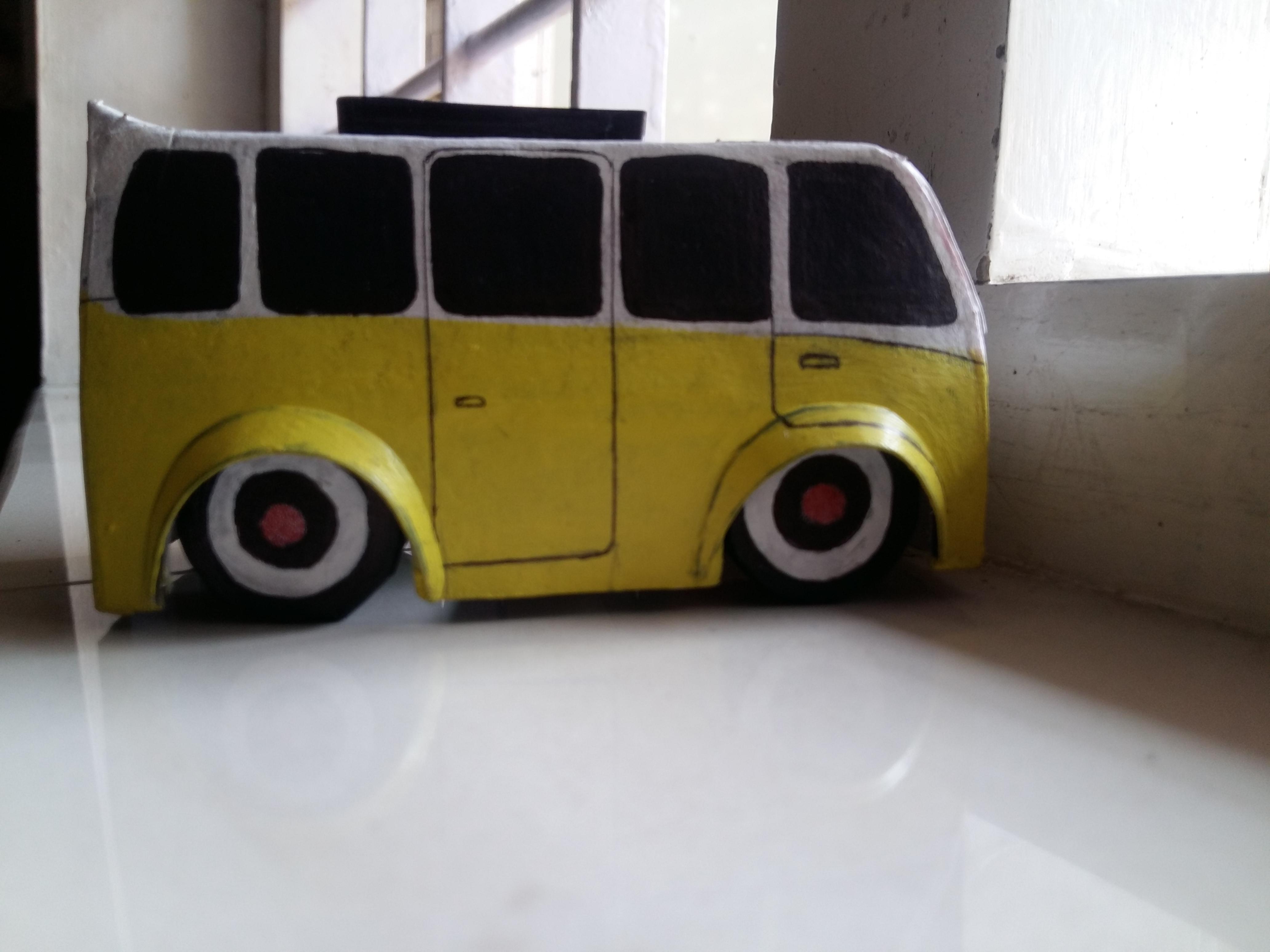 VW Mini Bus Model From Cardboard Box : 7 Steps (with Pictures ...