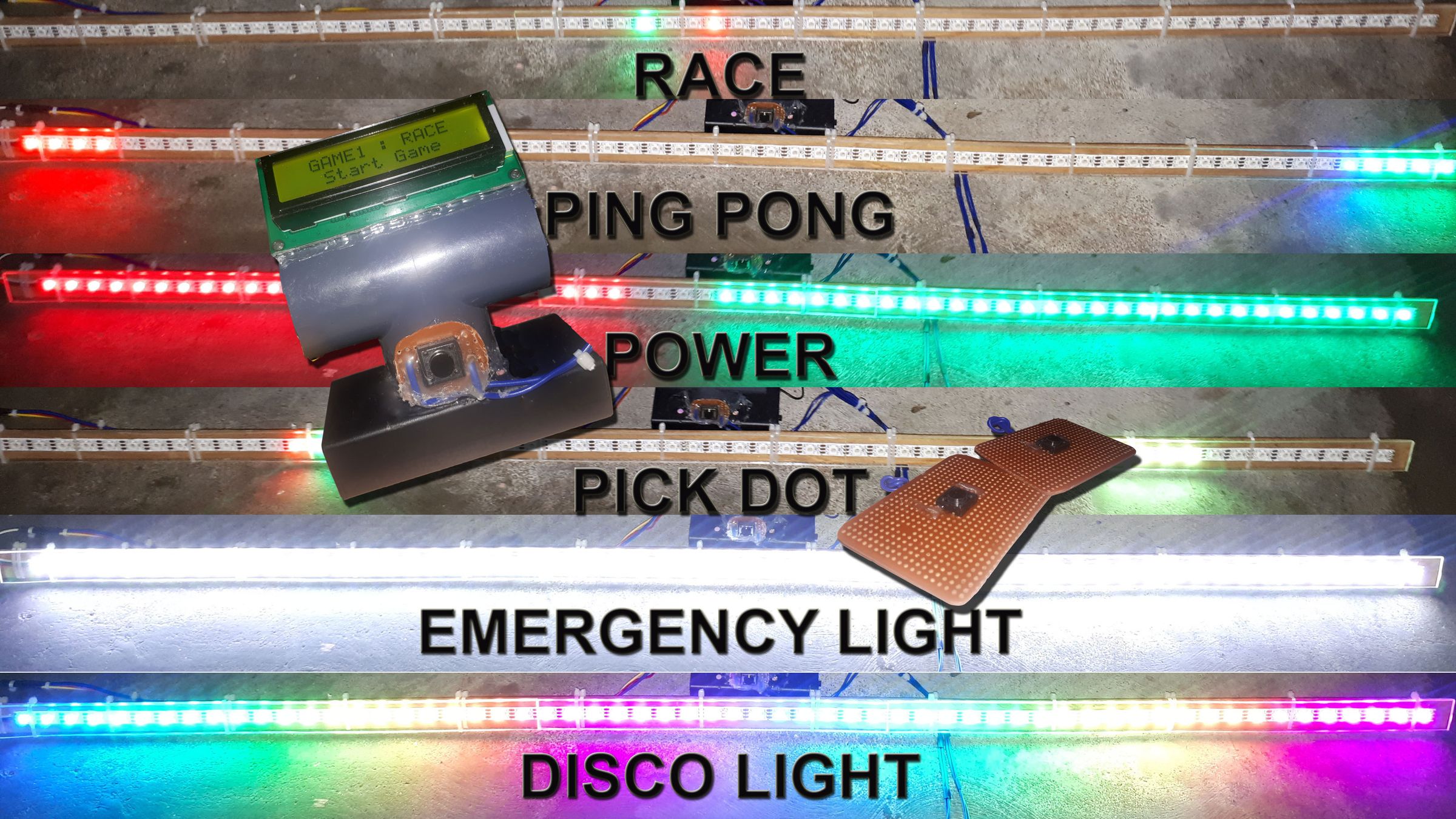 Two Player Single LED Strip Games With Score Board : 10 Steps ...