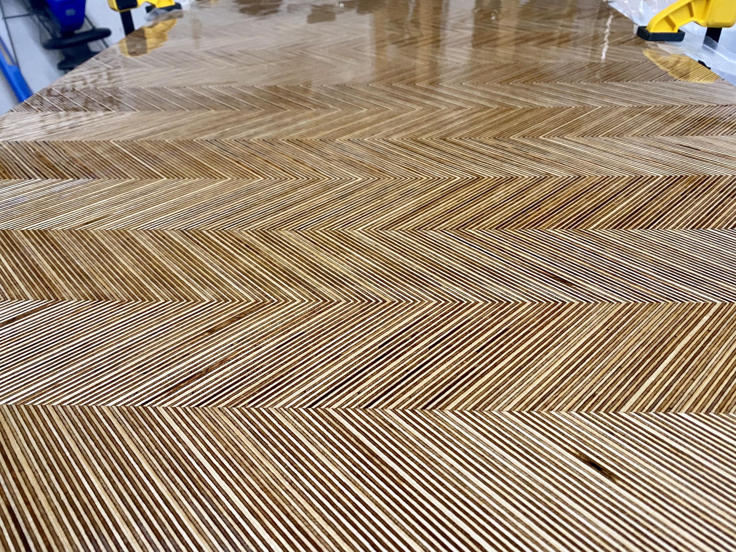 Chevron Pattern Plywood Corner Desk (motorized) : 10 Steps (with ...