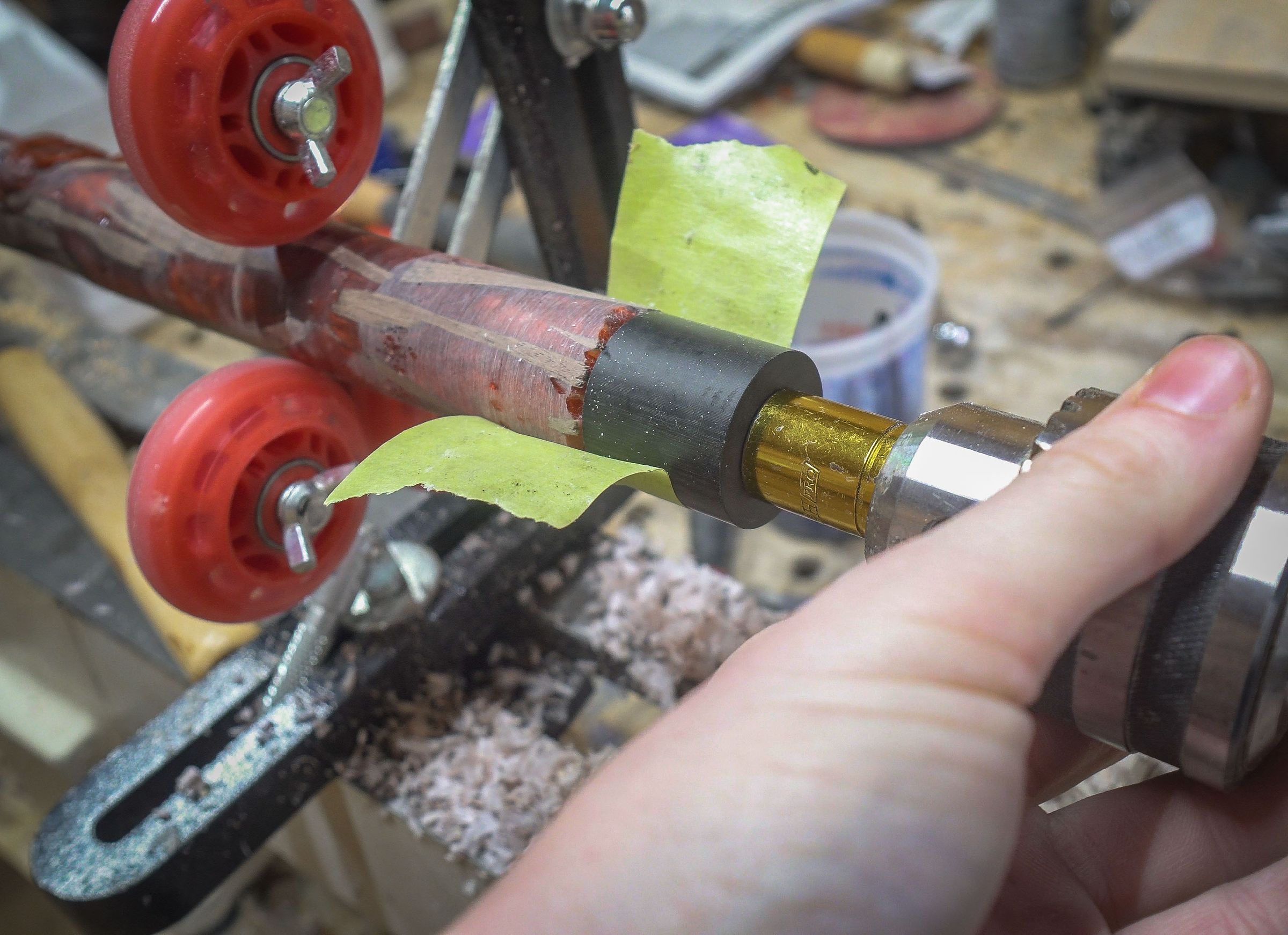 How to Make a Custom Hybrid Epoxy Pool Cue Using a Wood Lathe : 19 ...