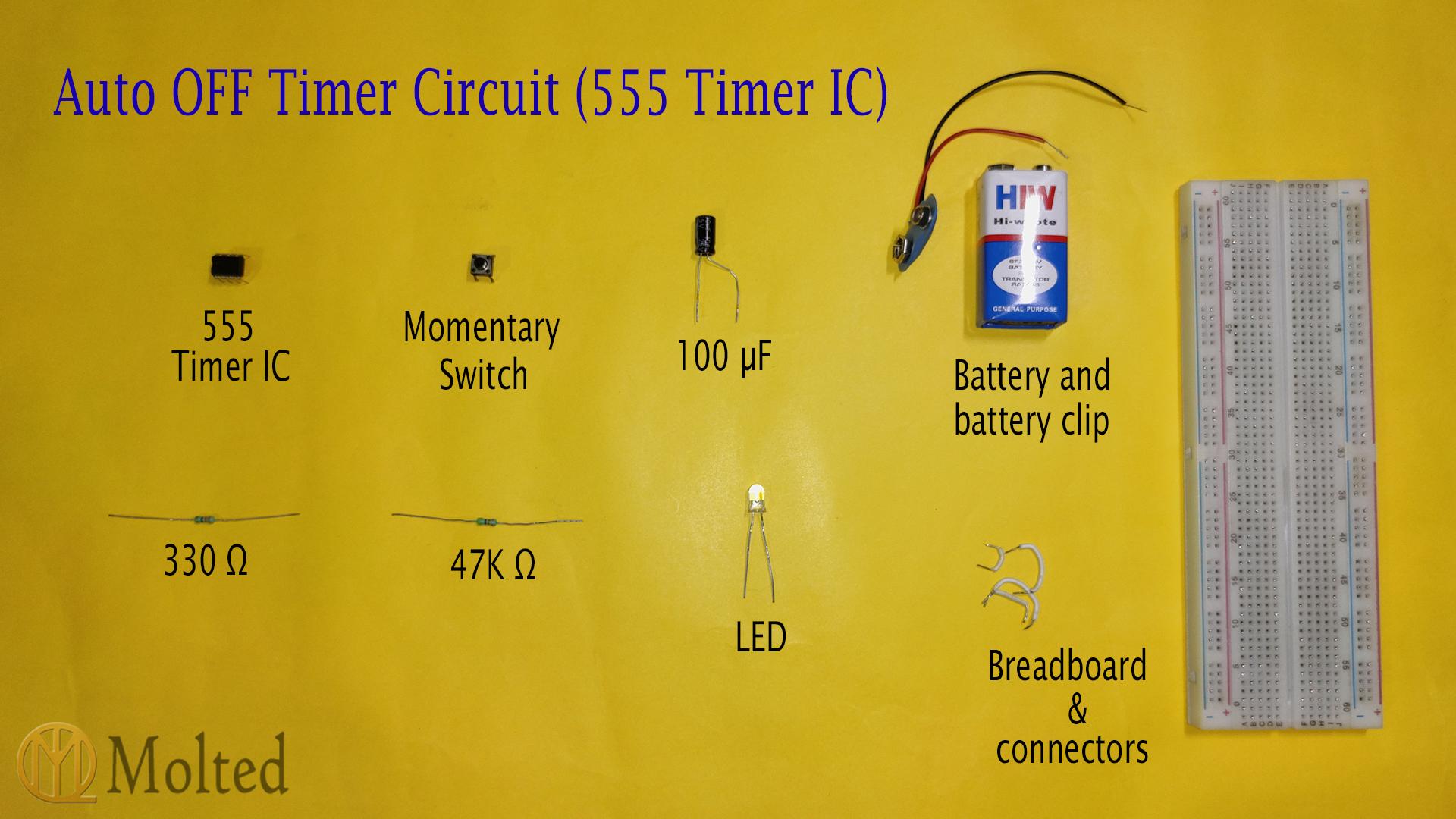 Two Auto-OFF Timer Circuits || 555 IC or Transistor : 3 Steps ...