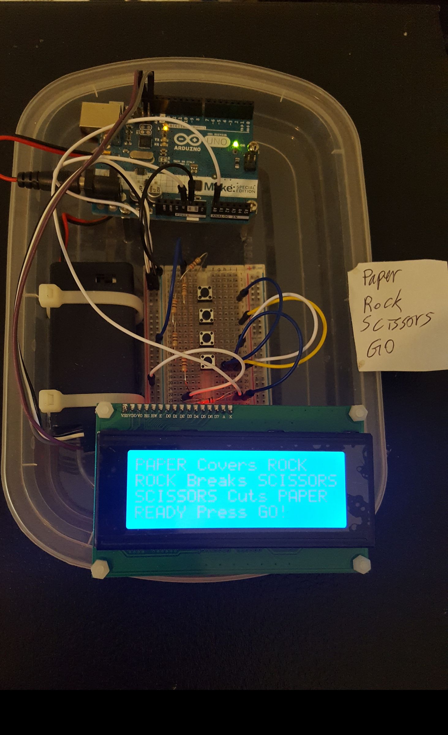 Handheld Arduino Paper Rock Scissors Game Using 20x4 LCD Display With ...
