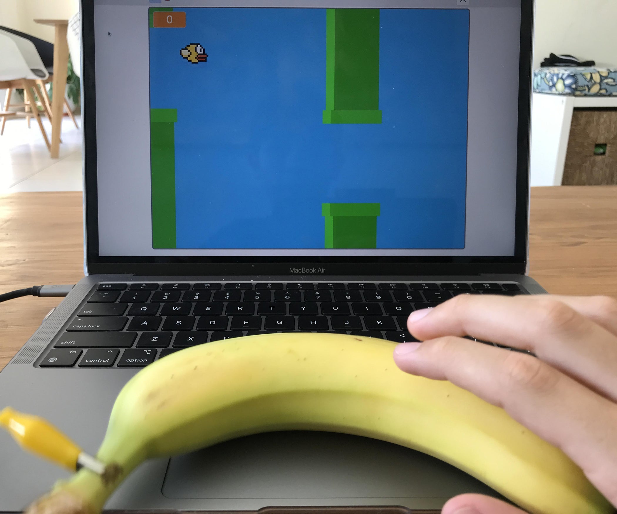 How To Make Flappy Bird In Scratch And Play It With A Banana 6 Steps Instructables