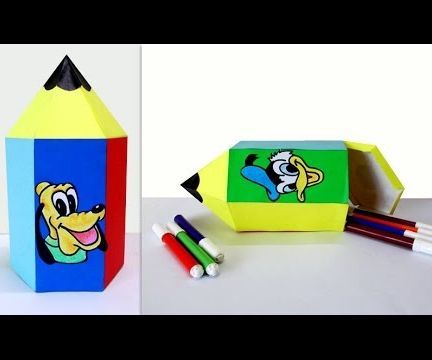 Fun Crafts for Kids : How to Make Pencil Shaped Pencil Box. : 6 Steps ...