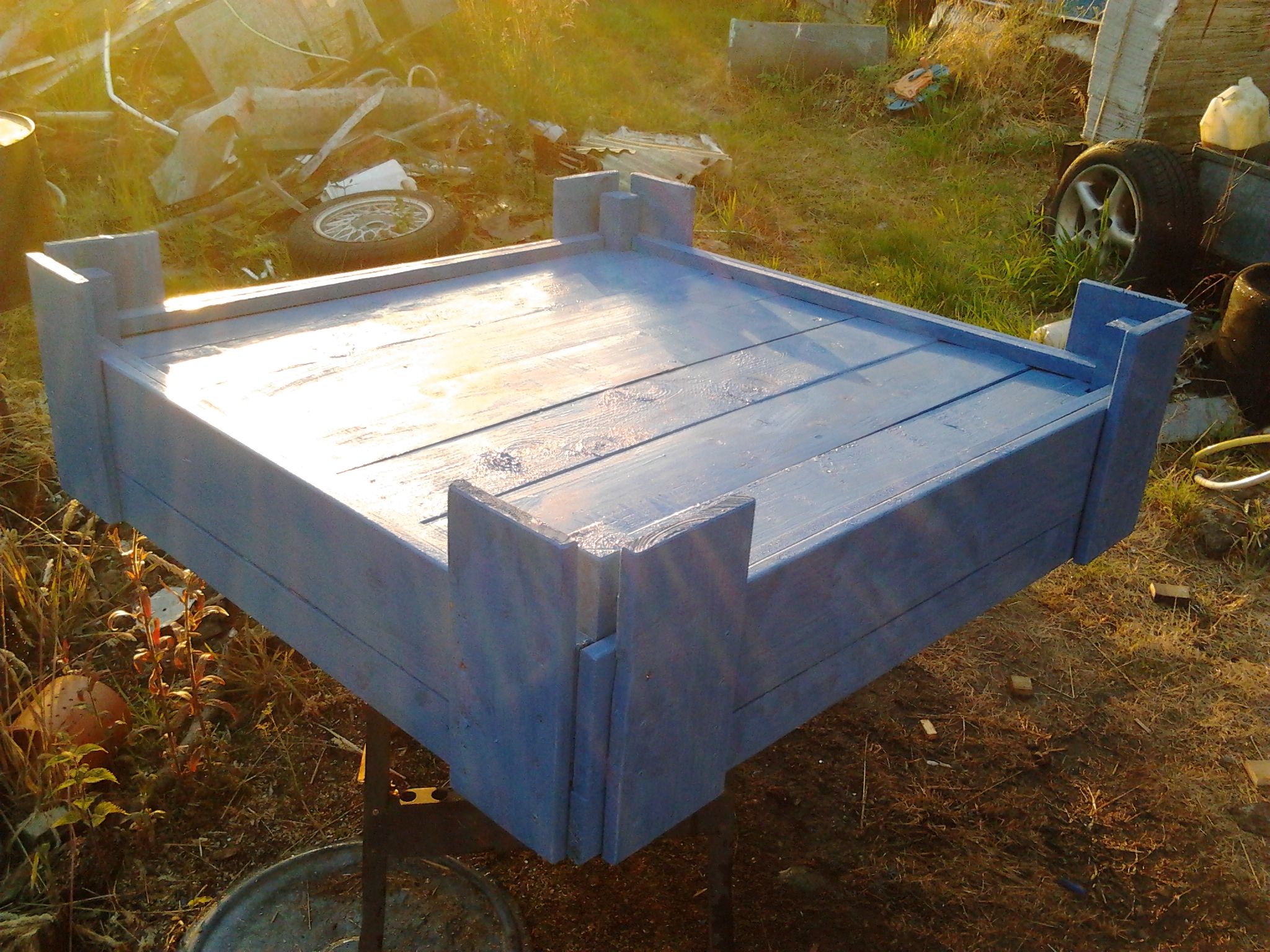 Raised Sand Box With Lid Made From Treated Fence Boards. (with Pictures ...