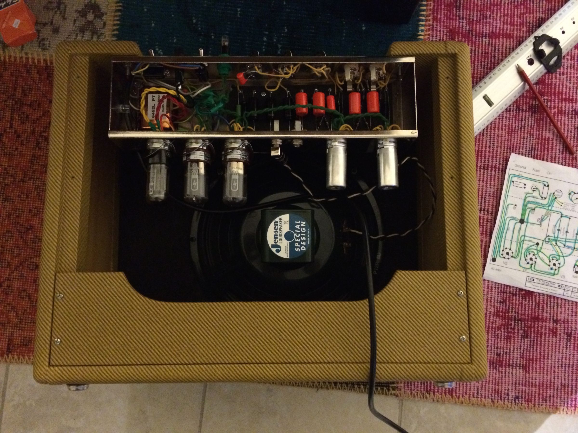 Fender Tweed Deluxe 5e3 Clone Build Based on TAD Tweed Deluxe Kit : 18 ...