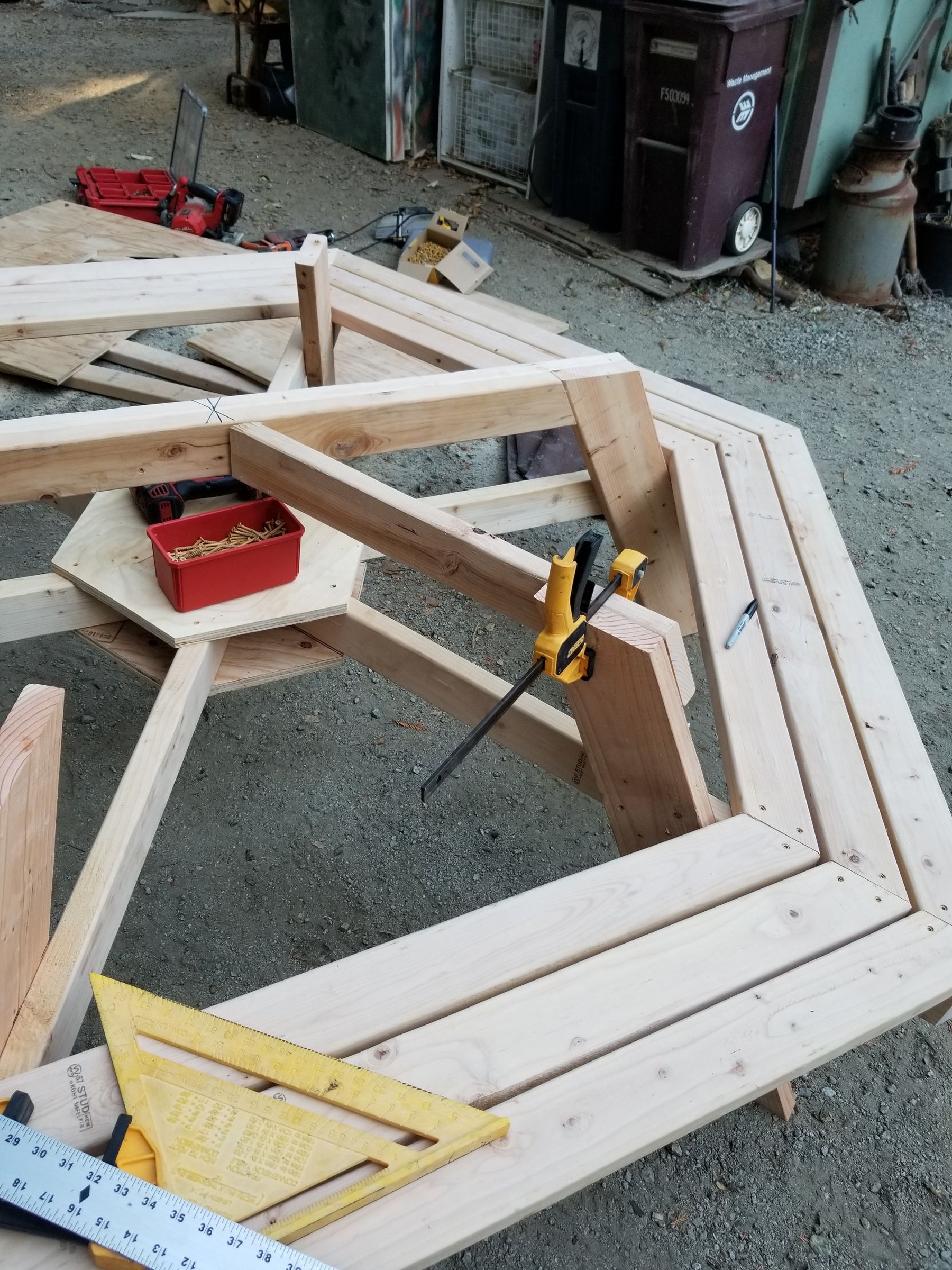 How to Build a Hexagonal Picnic Table : 18 Steps (with Pictures ...