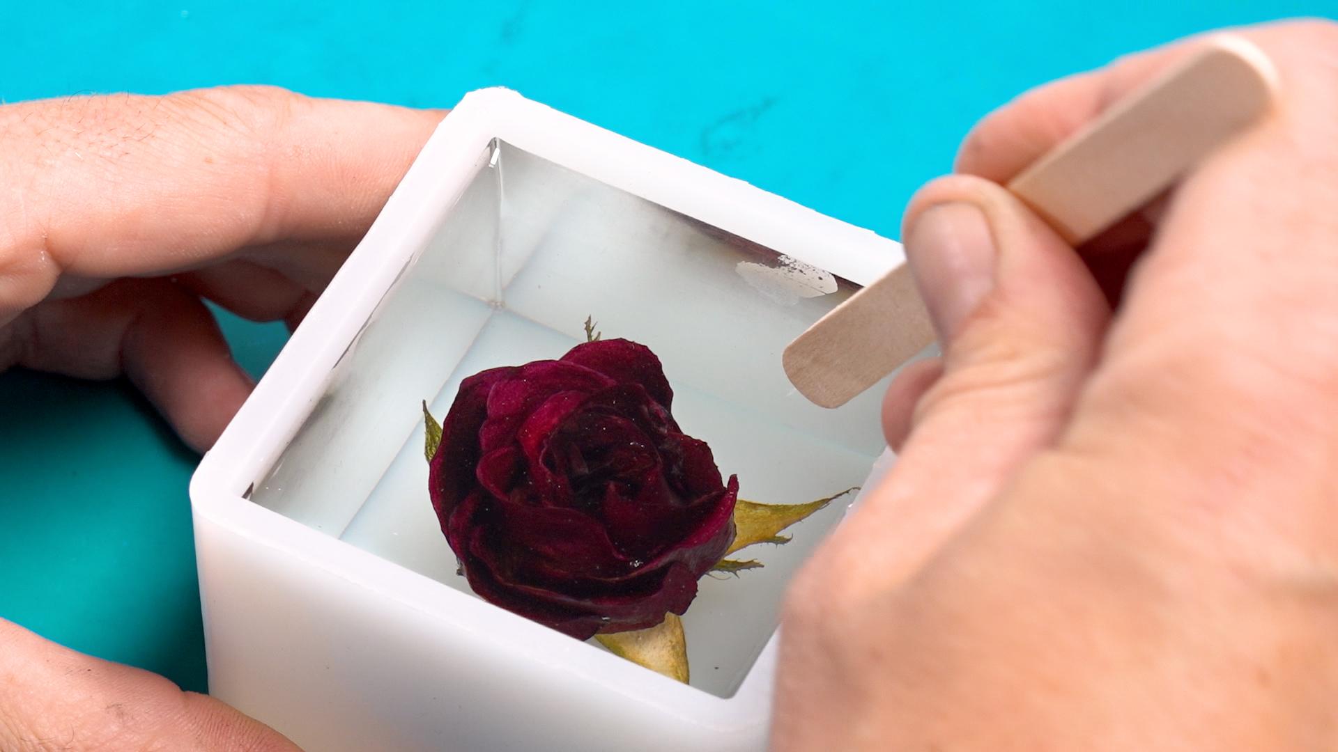 How to Cast Flowers in Epoxy Resin - DIY Resin Rose Paperweight! : 8 ...