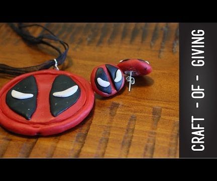 DIY Deadpool Polymer Clay Necklace and Earrings | Craft of Giving ...