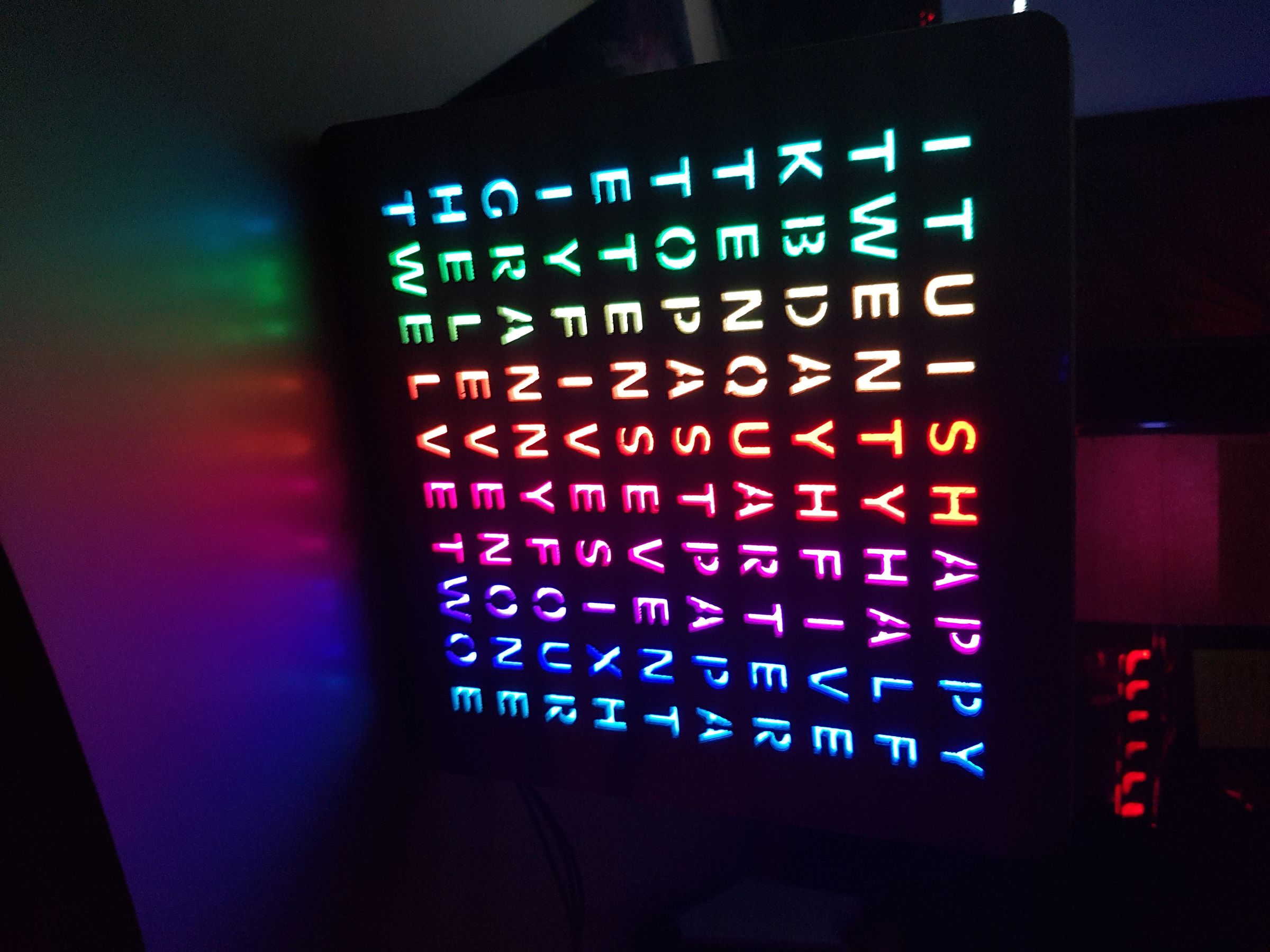 Design and 3D Print an RGB Word Clock : 13 Steps (with Pictures ...