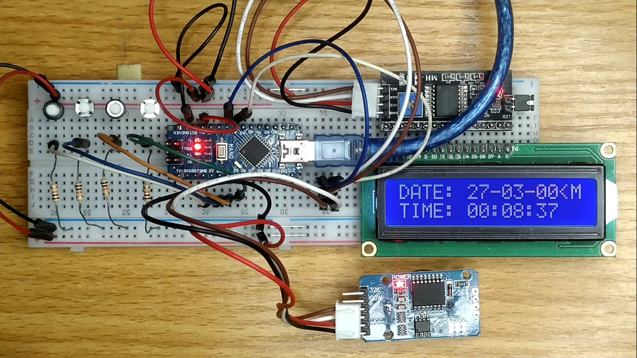 DS3231 REAL-TIME CLOCK WITH I2C LCD AND ARDUINO NANO : 5 Steps ...