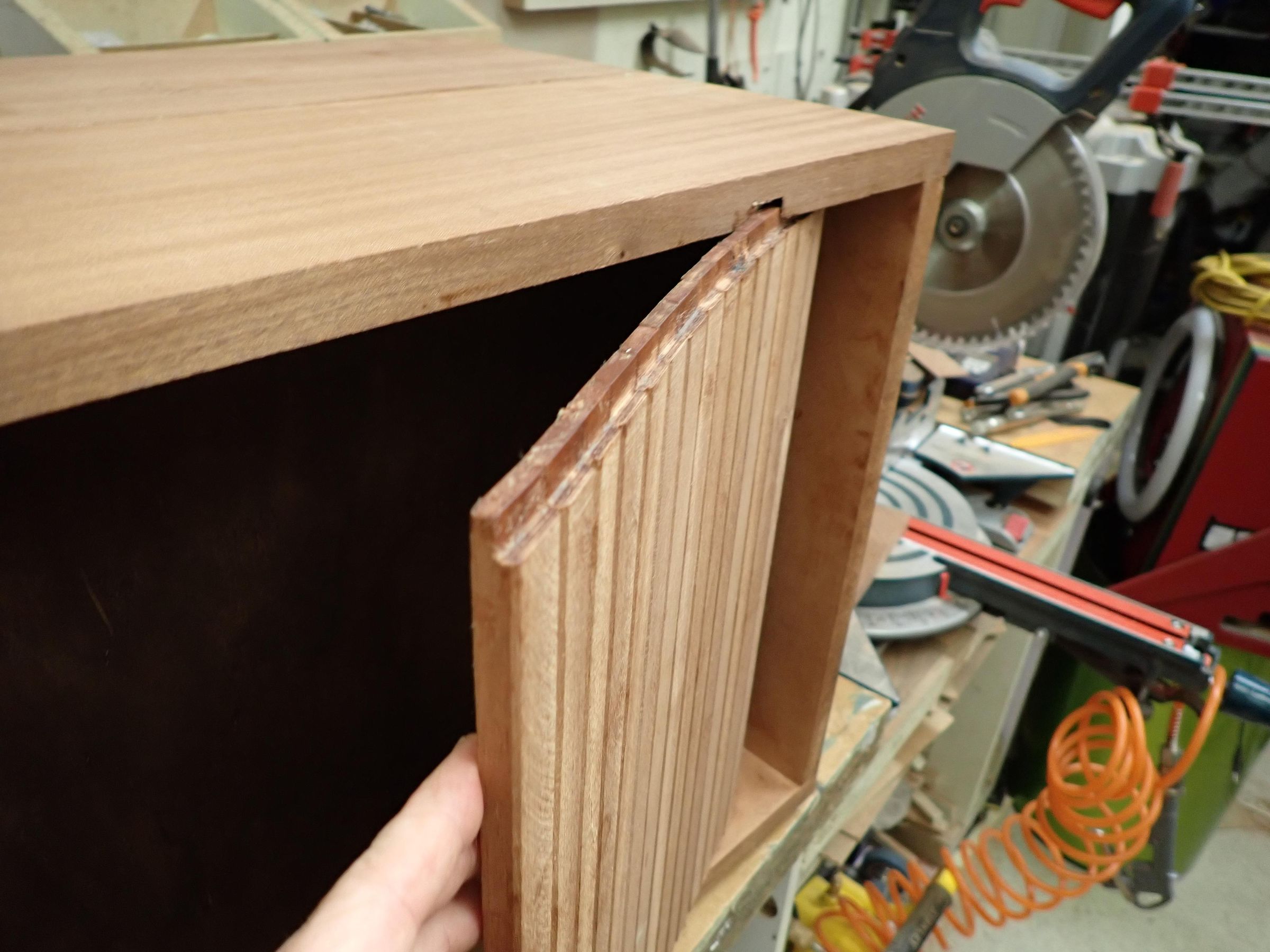 Scaffolding Ladder Bookshelf With Tambour Door Cupboard Designed in ...