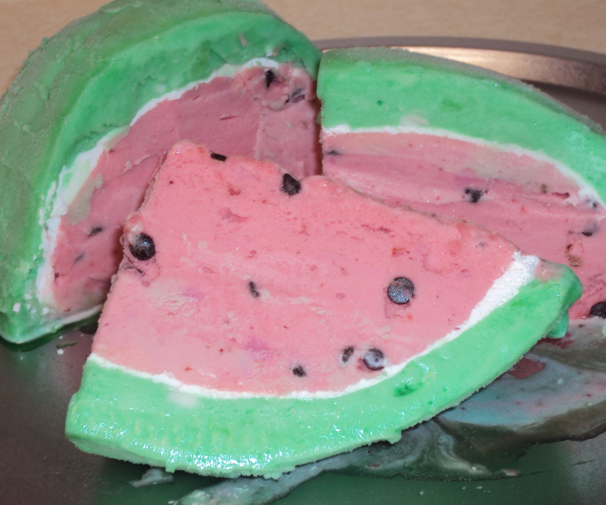 Watermelon Shaped Sherbet Dessert
