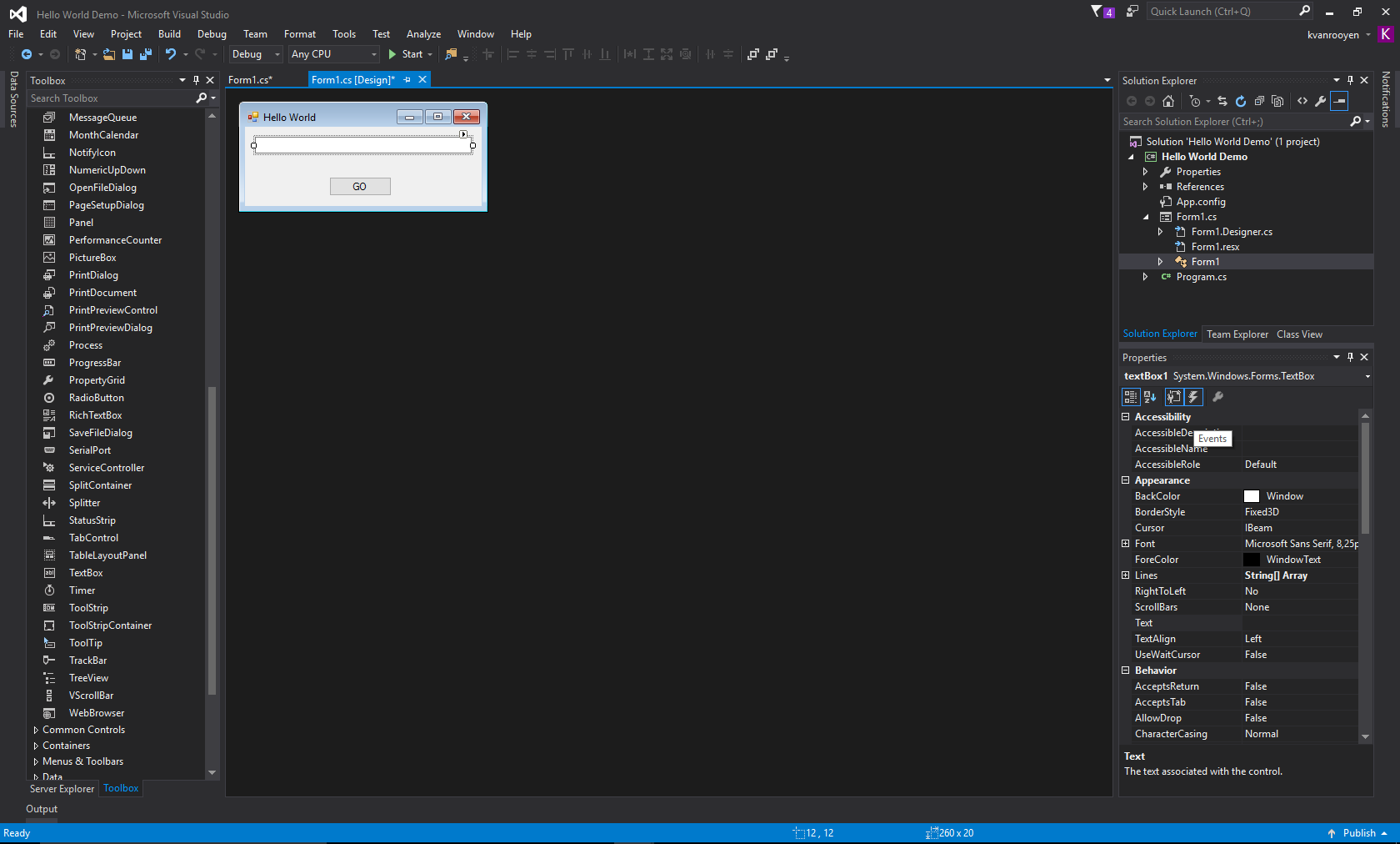 C# Windows Form | Hello World : 4 Steps - Instructables