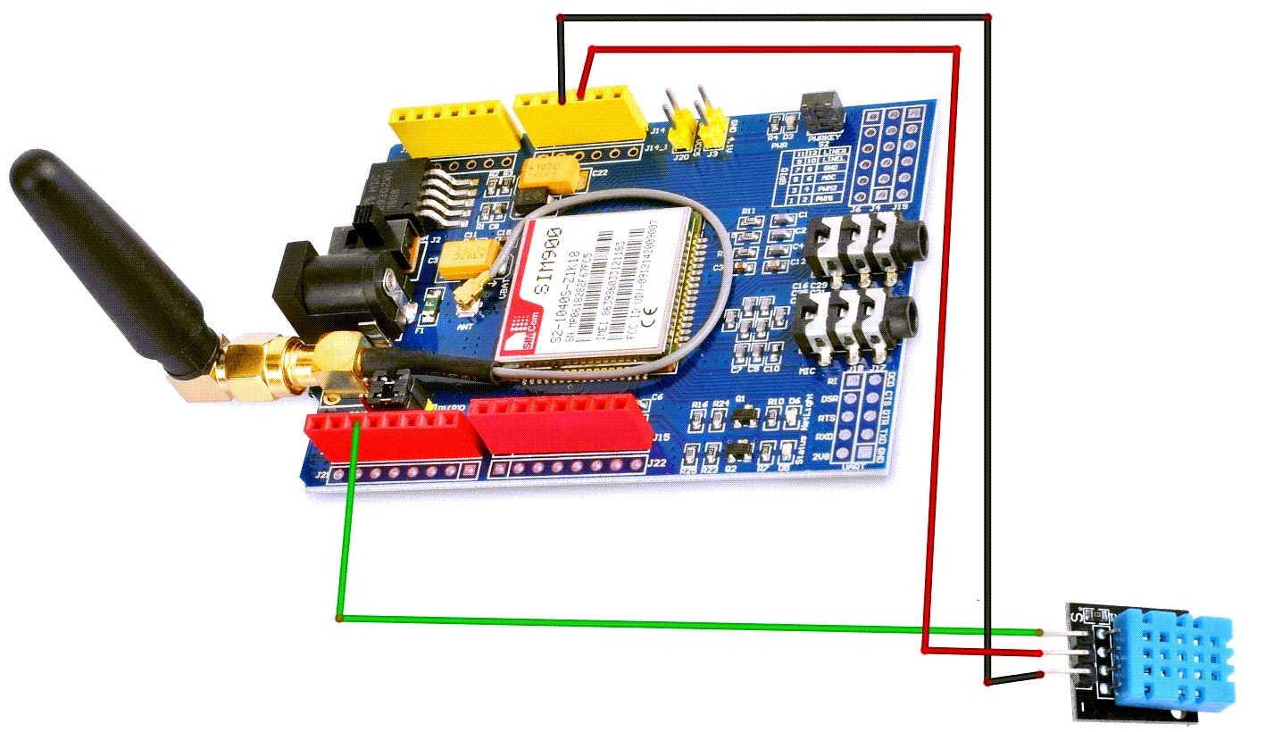 Send Temperature & Humidity SMS with SIM900 GSM and Visuino - DFRobot ...