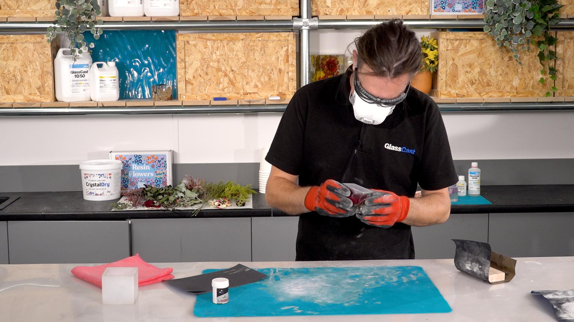 How to Cast Flowers in Epoxy Resin - DIY Resin Rose Paperweight! : 8 ...