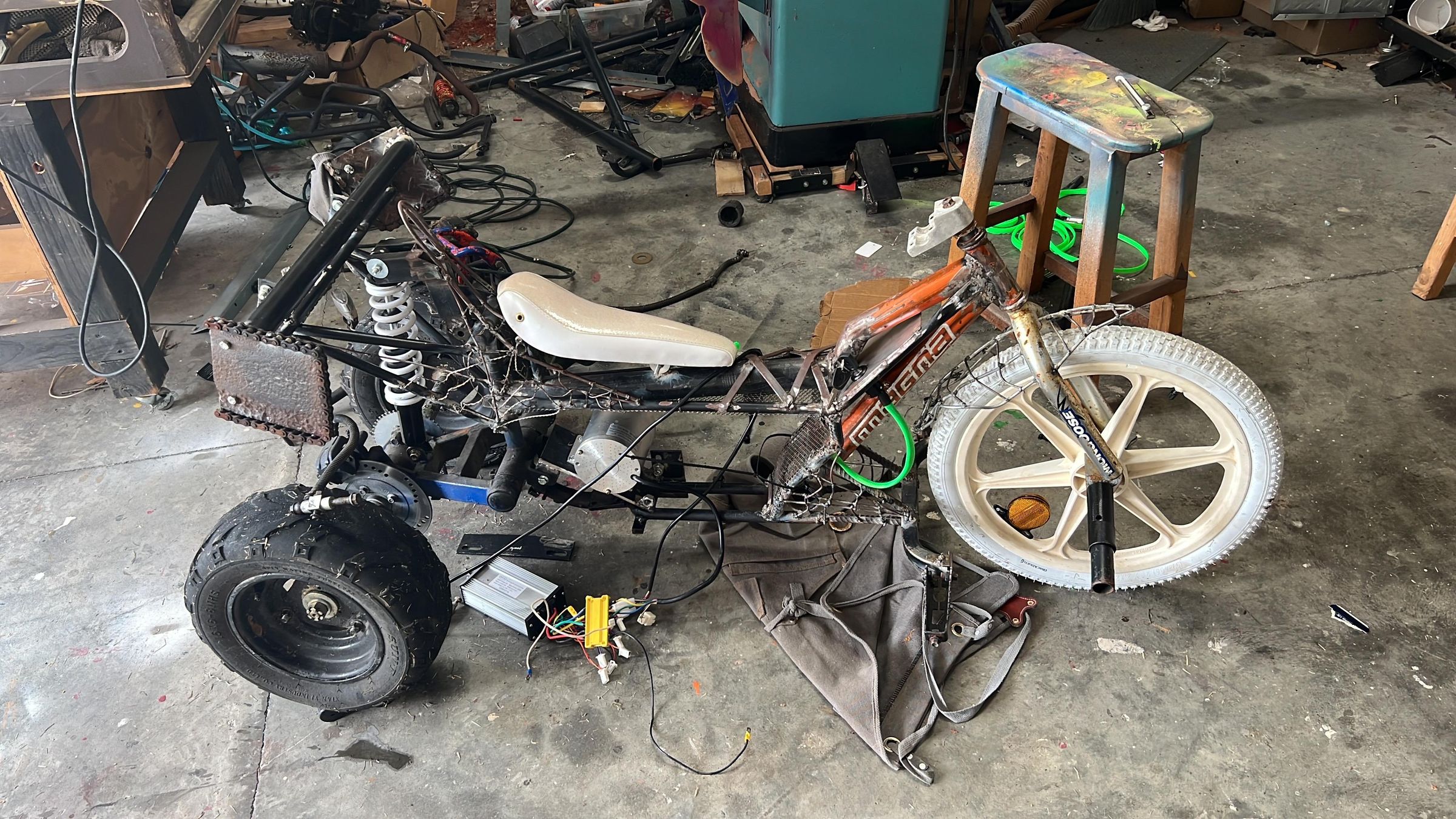 Custom Electric Drift Trike With Metal Spider Webs, Flames and Led ...