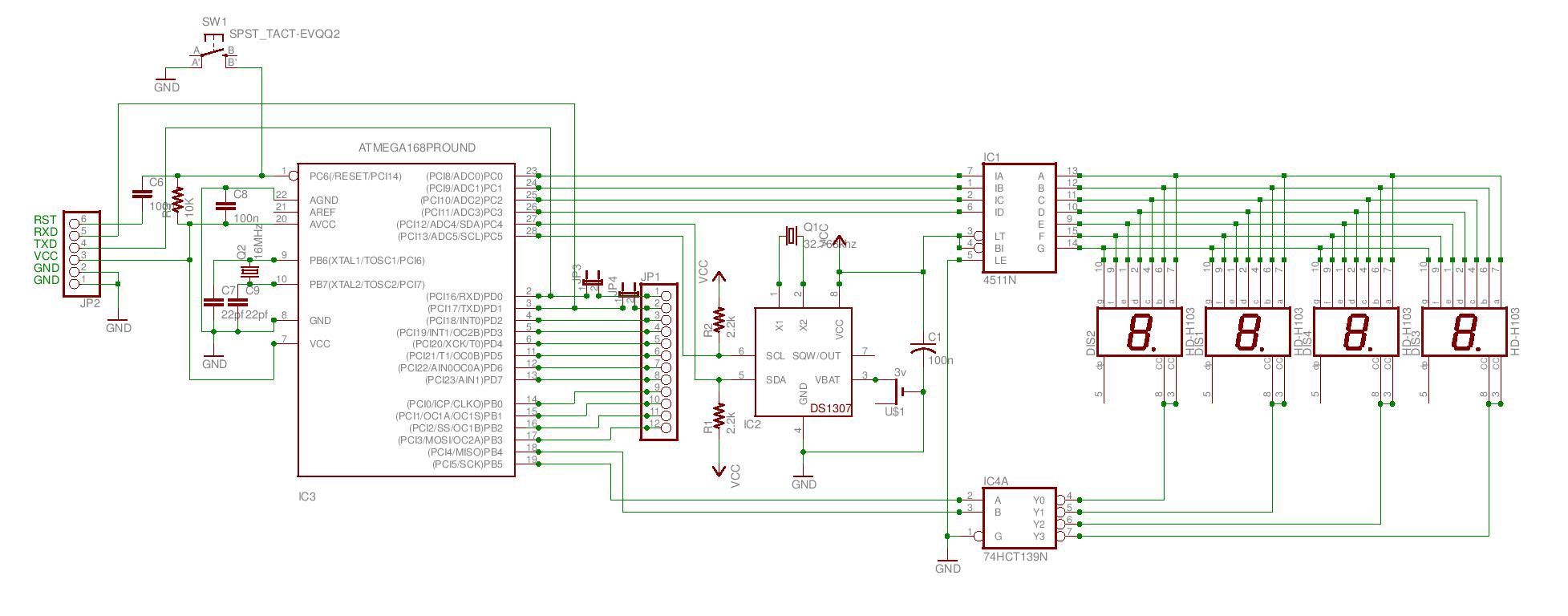 Arduino Digital Clock (With Charlieplexing LEDs, 7 Segment Displays) : 7 Steps (with Pictures ...