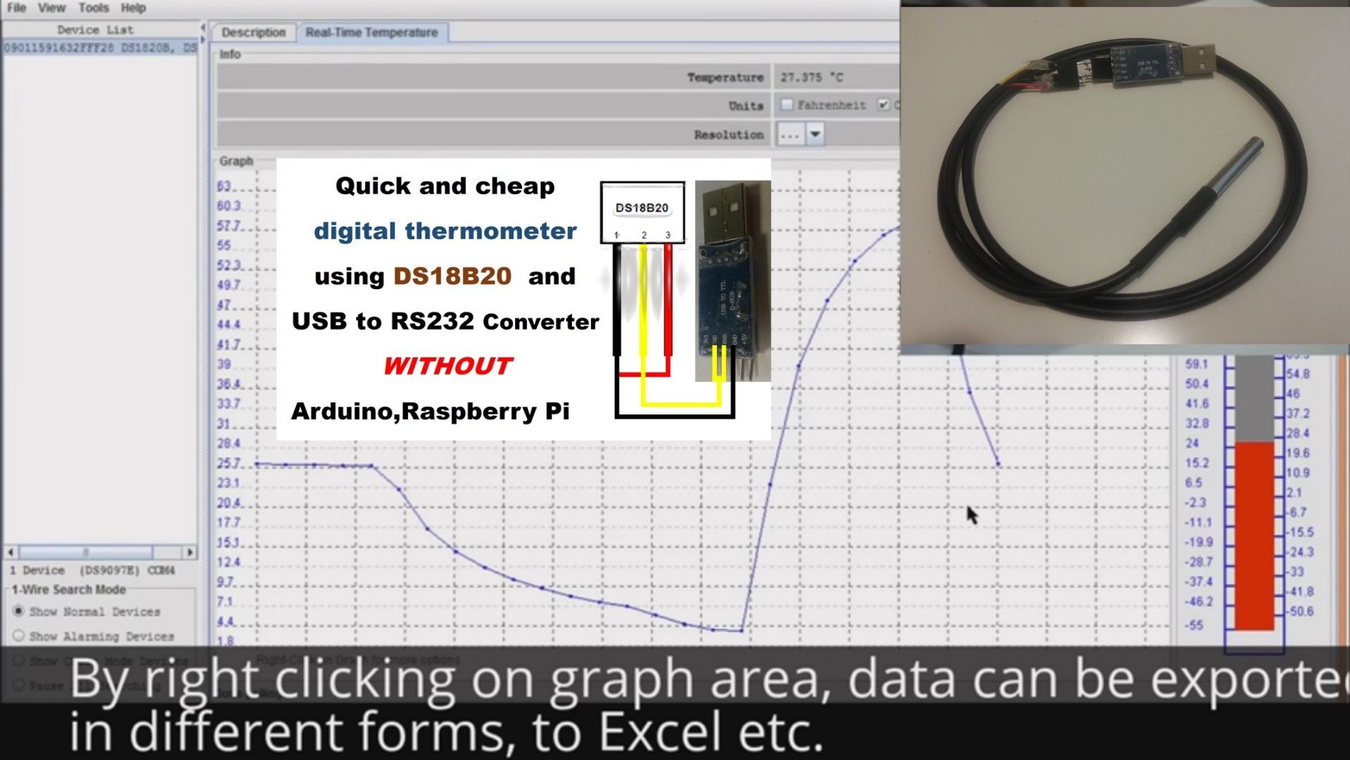 Quick Digital Thermometer Using Cheap USB to TTL Converter and DS18B20 - WITHOUT Arduino or ...
