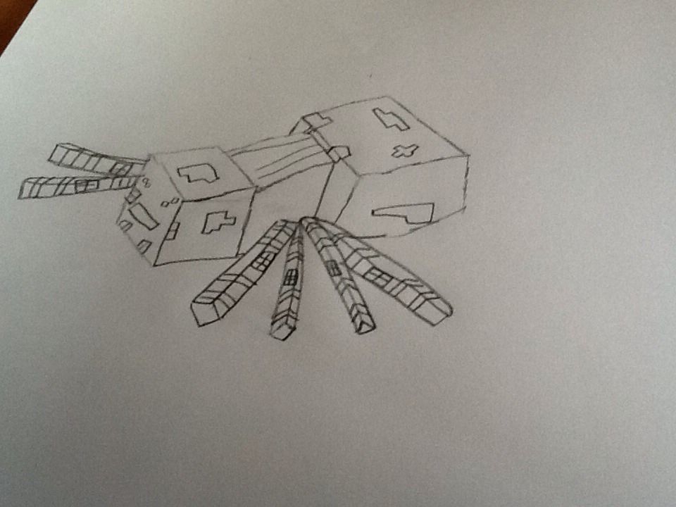 How To Draw A Minecraft Spider