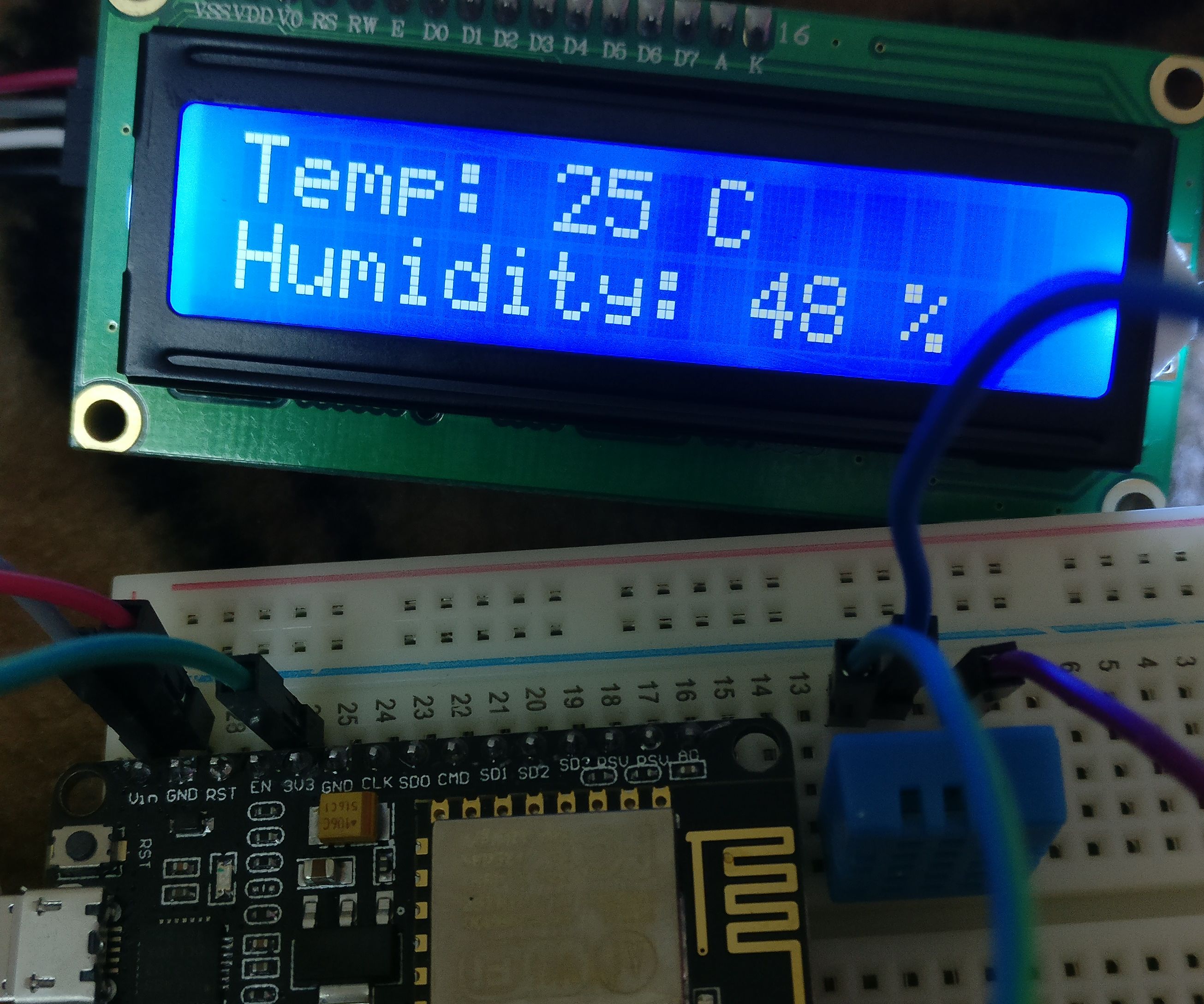 Nodemcu With I2c Lcd And Ds1621 Temperature Sensor 55 Off