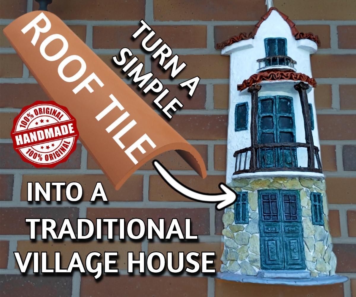 How to Sculpt a Traditional Village House in Clay on a Roof Tile – a ...