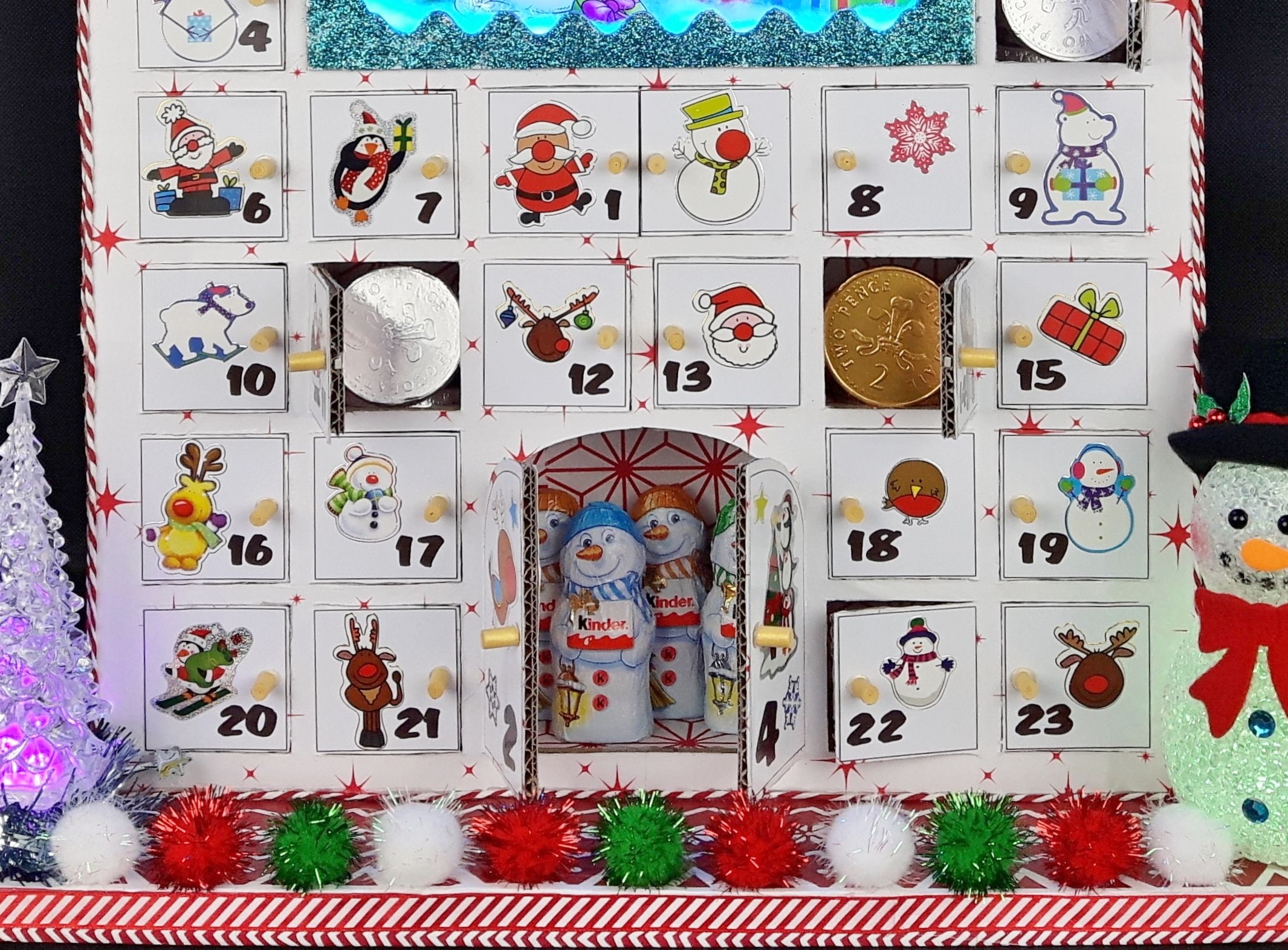 Light Up Cardboard Advent Calendar : 13 Steps (with Pictures ...