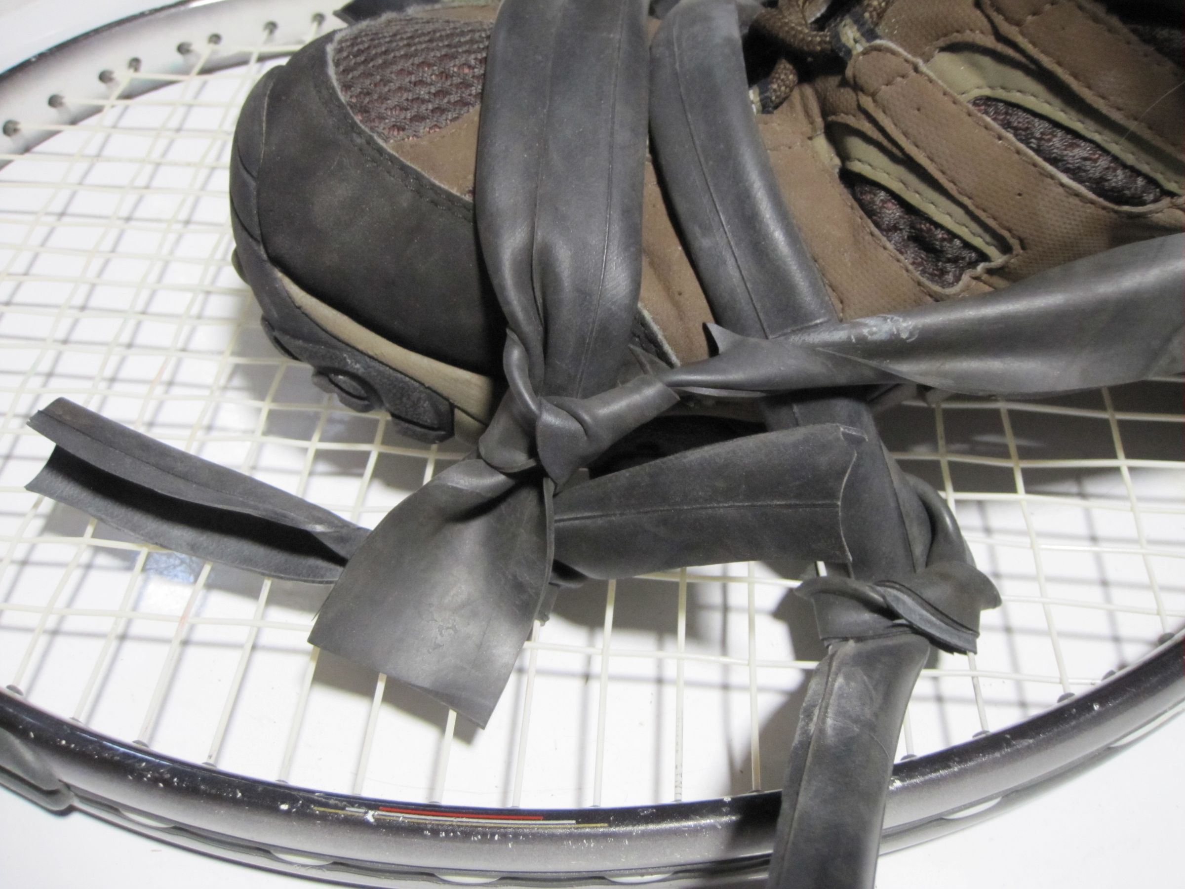 Snow Shoes From 2 Tennis Rackets and Bicycle Inner Tubes - Instructables