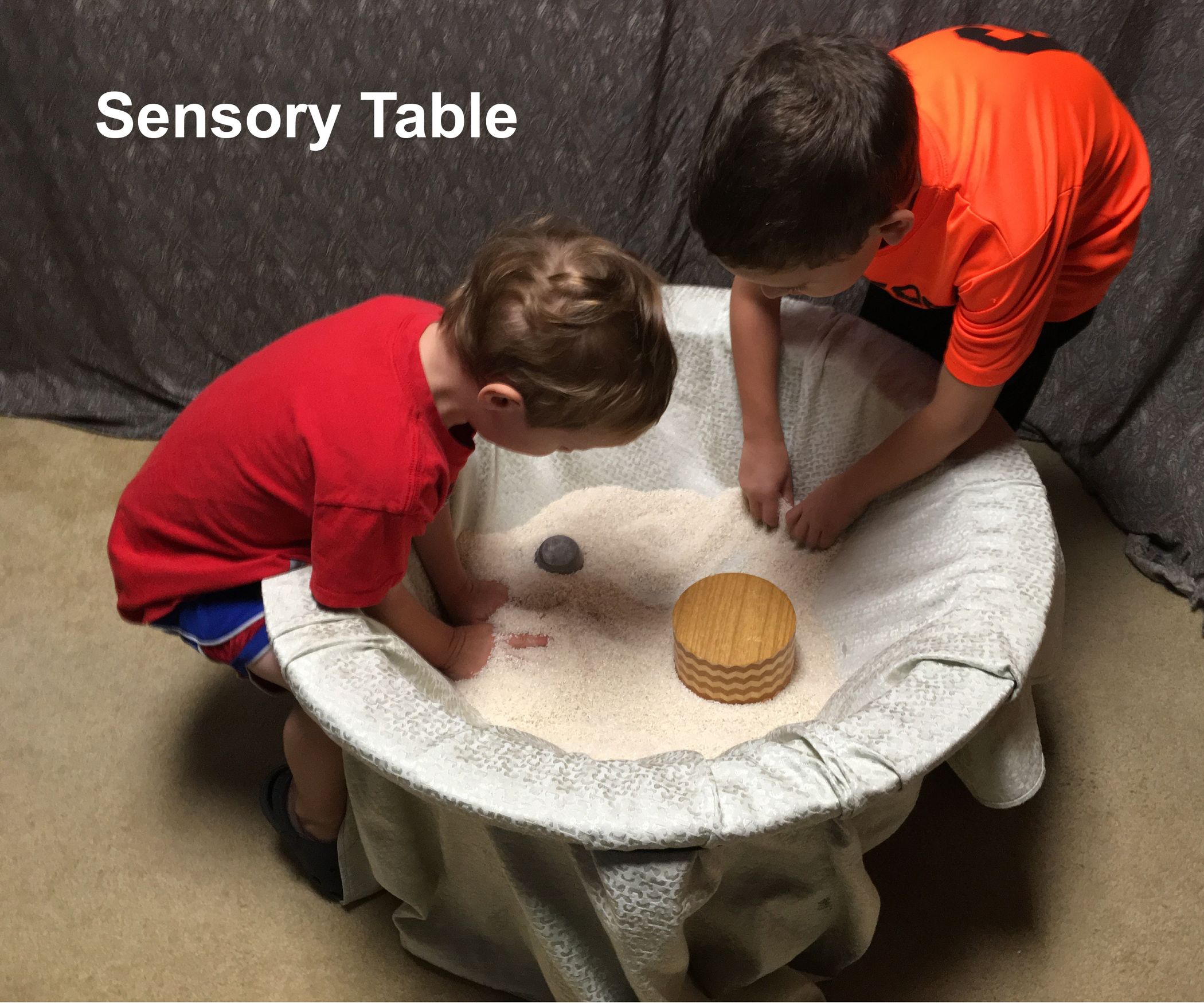 Red Items In Sensory Table