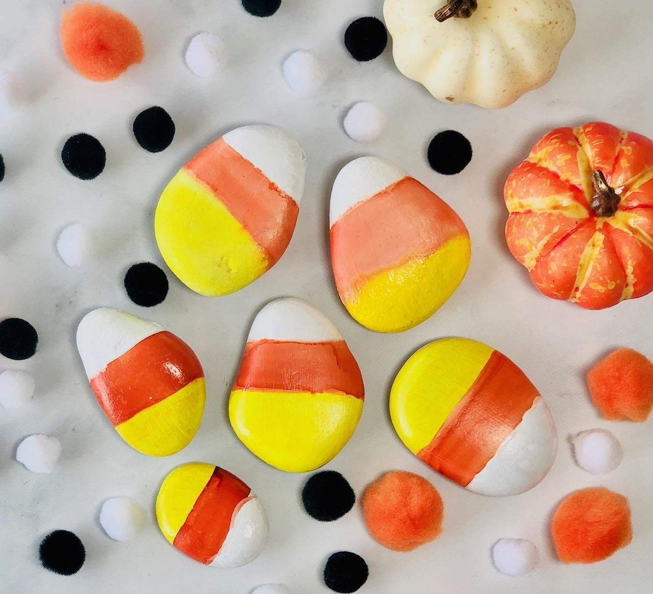 Candy Corn Painted Rocks - Instructables