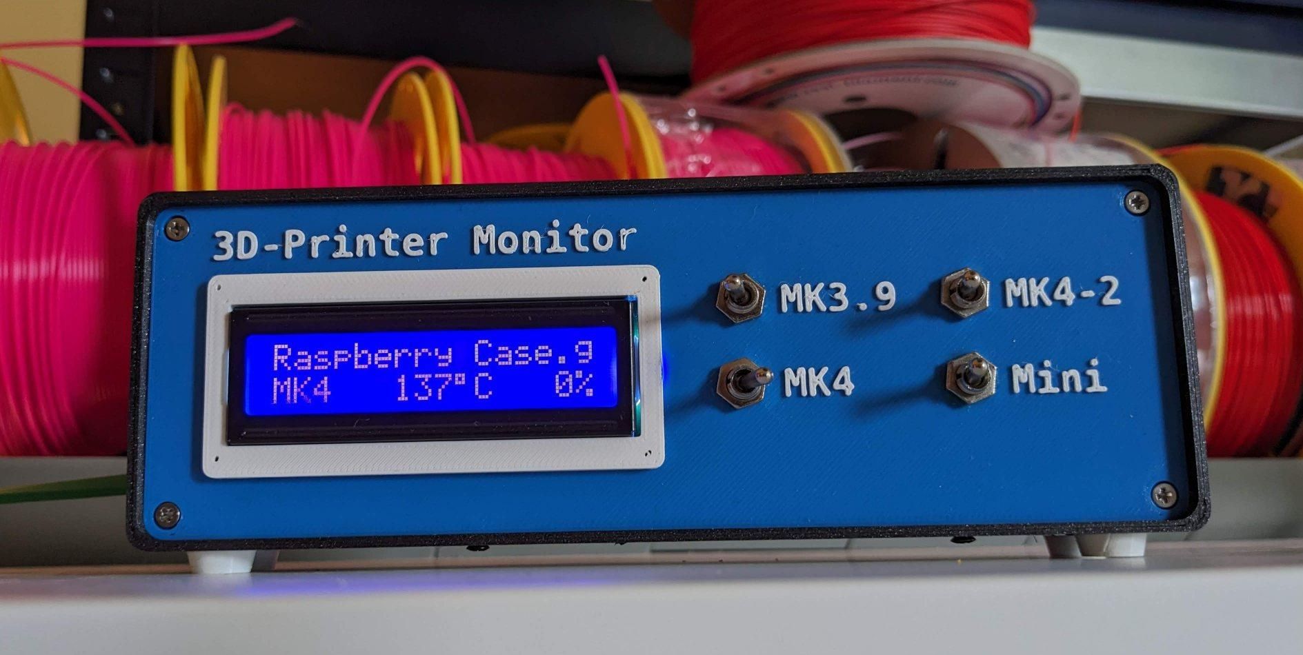 3D Printer Monitor With LCD for Up to Four 3D Printers (via Wifi or ...