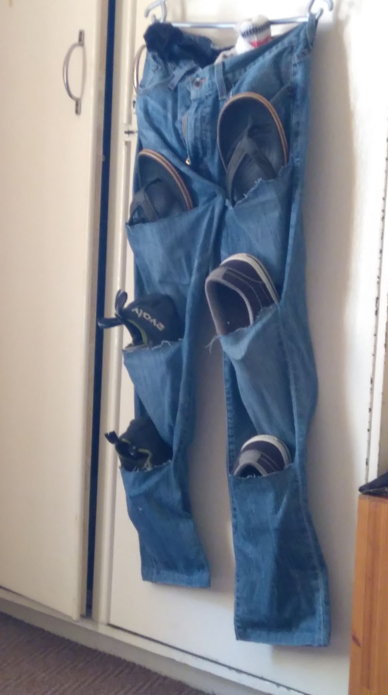 Old Jeans to Shoe Storage (with Pictures) - Instructables