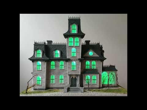 Addams Family Spooky Mansion Cardboard Model - With Lights and Sound ...