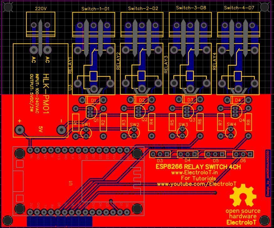 ESP8266 4-Relay IoT Control With Arduino Cloud & Push Buttons : 5 Steps ...