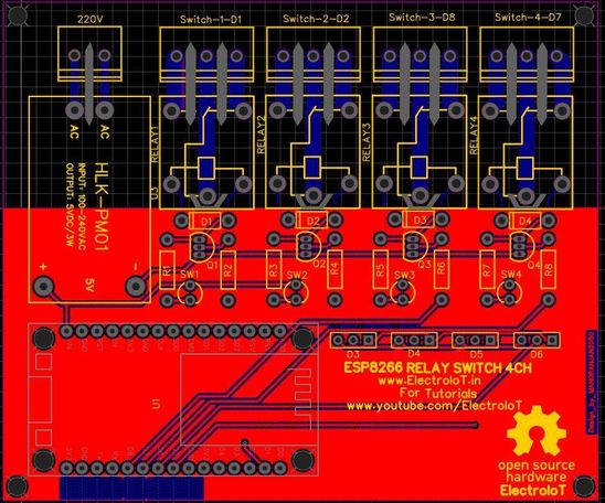 ESP8266 4-Relay IoT Control With Arduino Cloud & Push Buttons : 5 Steps - Instructables
